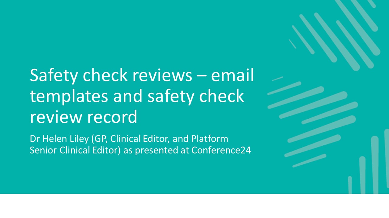 HealthPathways Community - Safety check reviews – email templates and ...