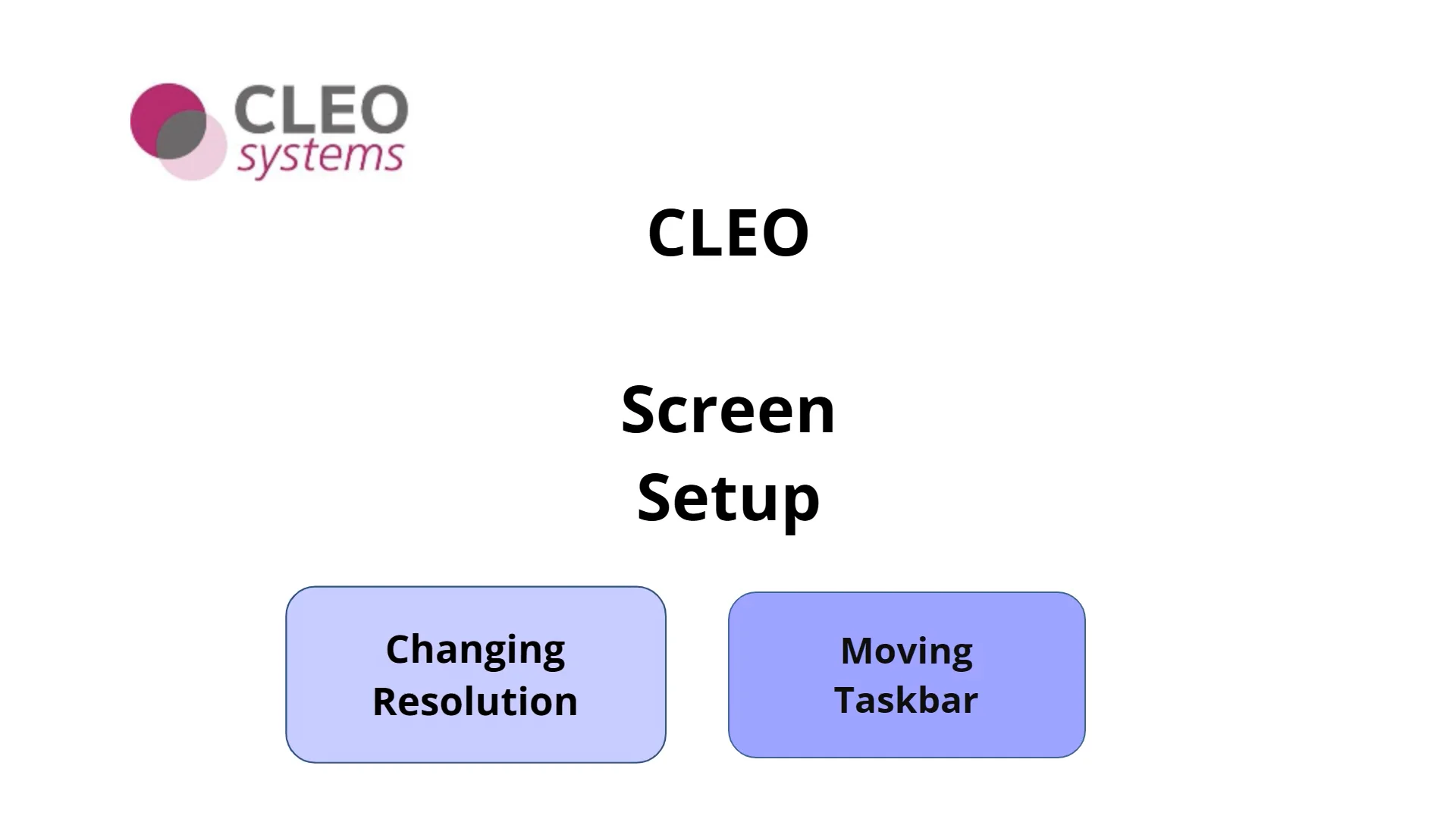 CLEO Screen Setup