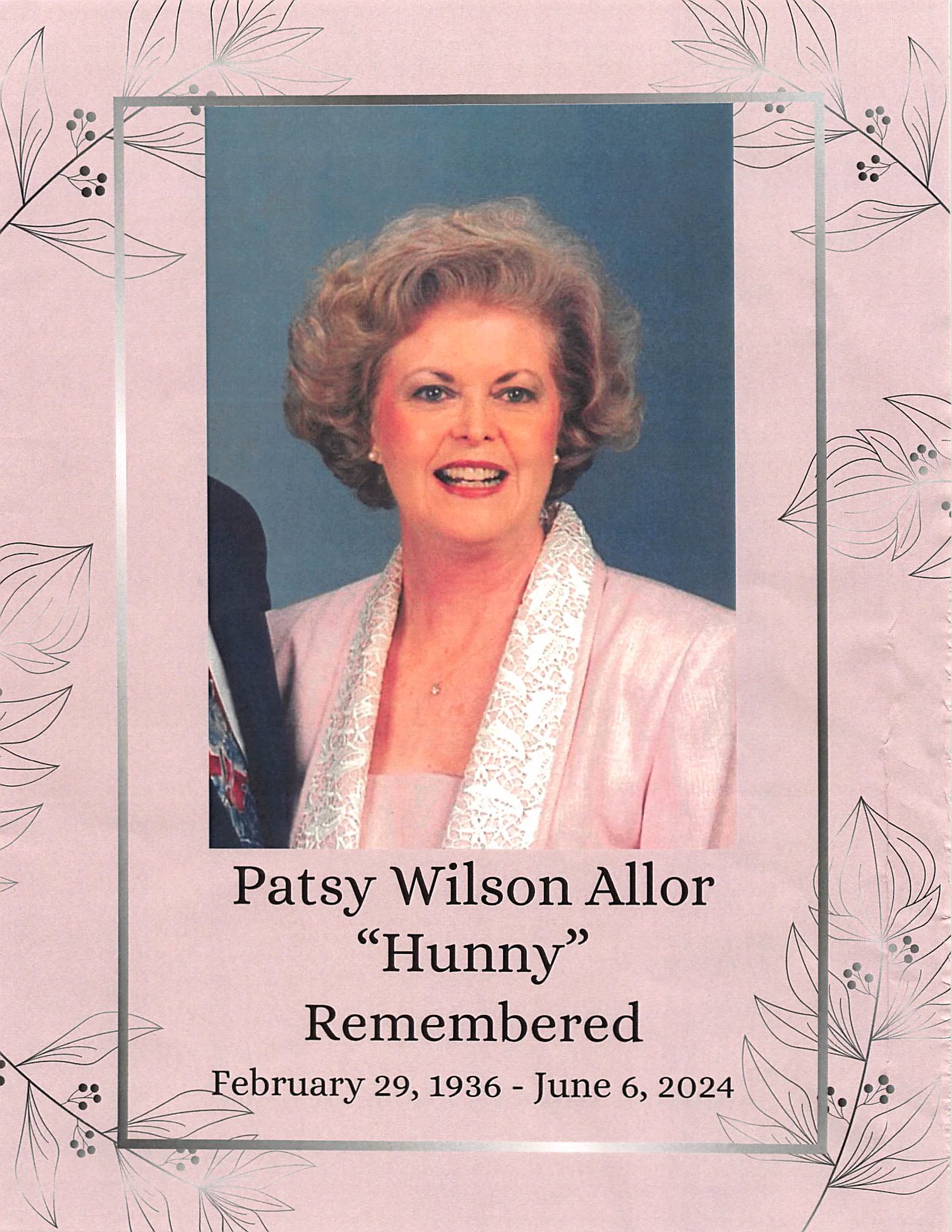 Patsy Wilson Allor Hunny Remembered - June 22, 2024 on Vimeo