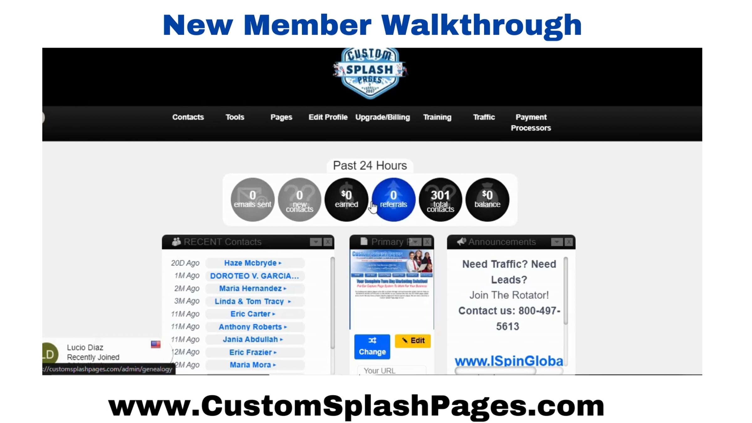 Custom Splash Pages - New Member Walkthrough