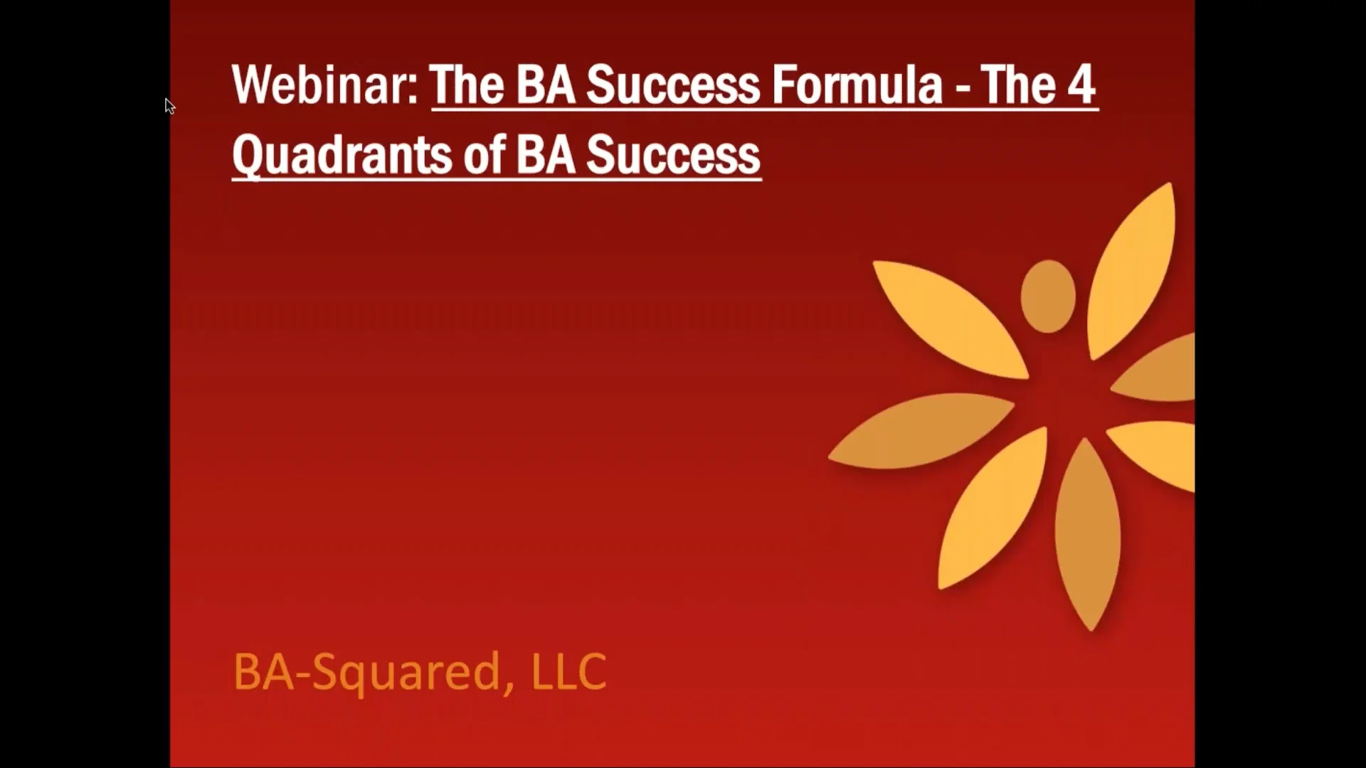The BA Success Formula - The 4 Quadrants of BA Success
