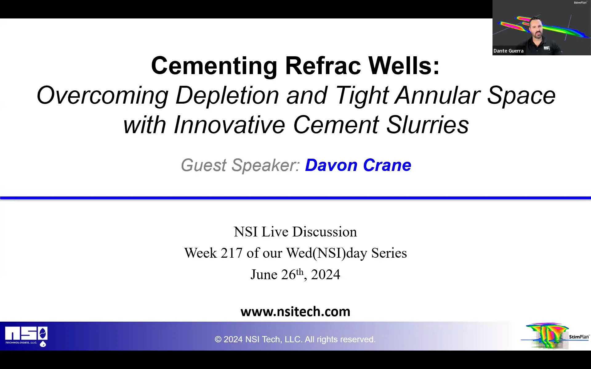 Wed(NSI)day - 06/26/24 - Cementing Refrac Wells: Overcoming Depletion ...