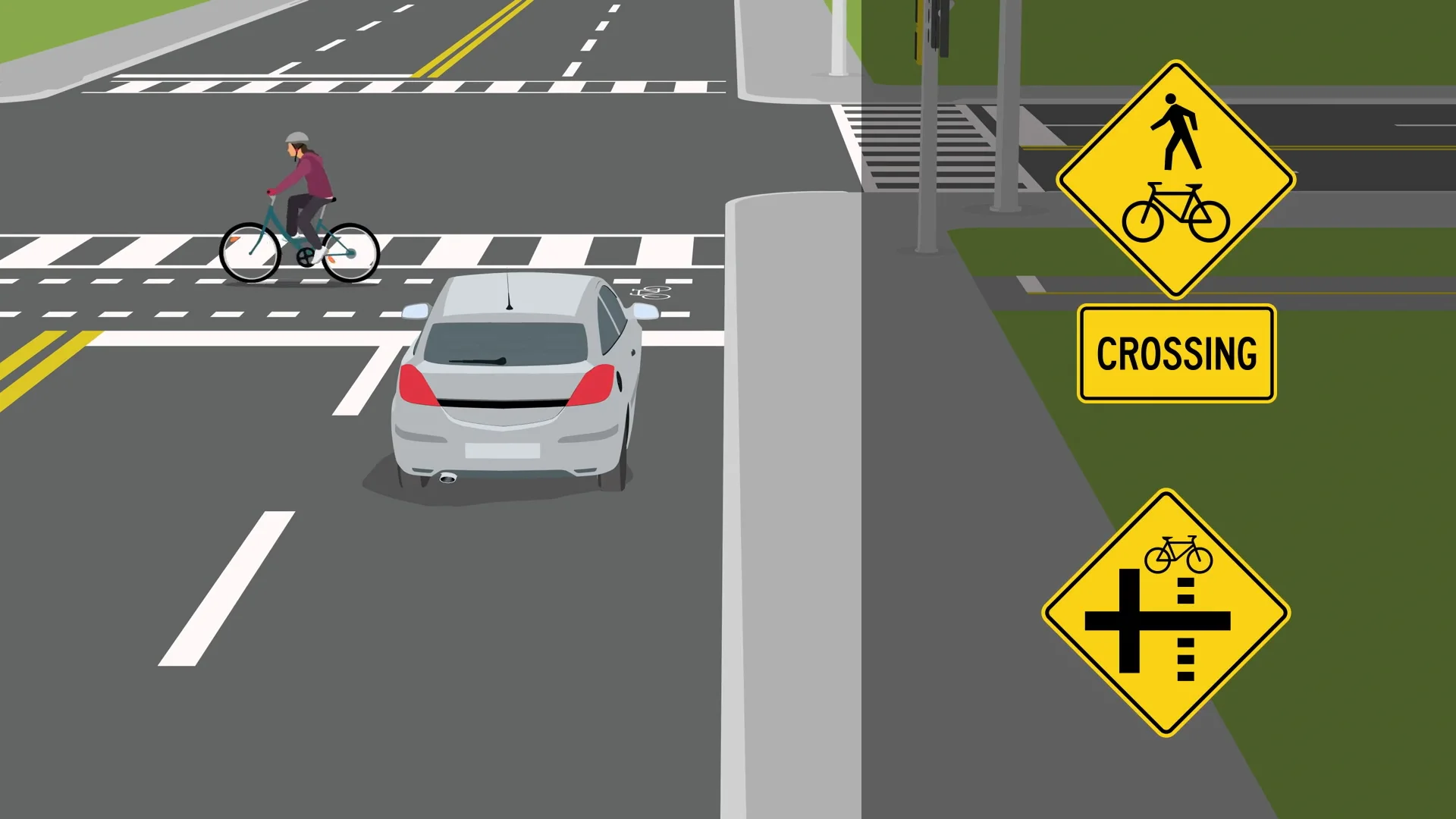 Cycling safety: crossrides
