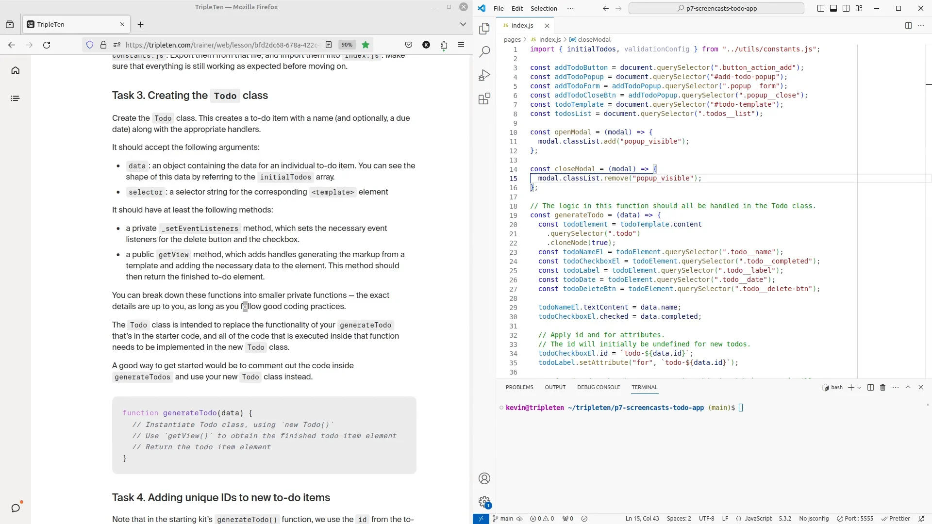 Project 7 Part 3 - Todo Class First Steps