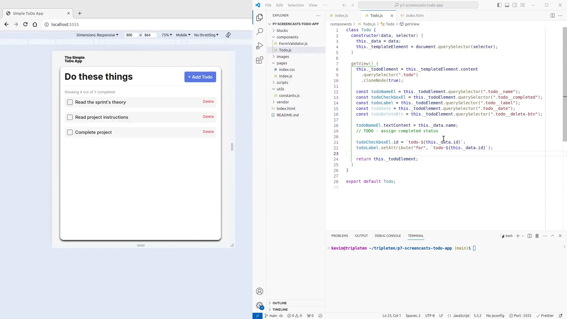 Project 7 Part 4 - Todo Class Handlers on Vimeo