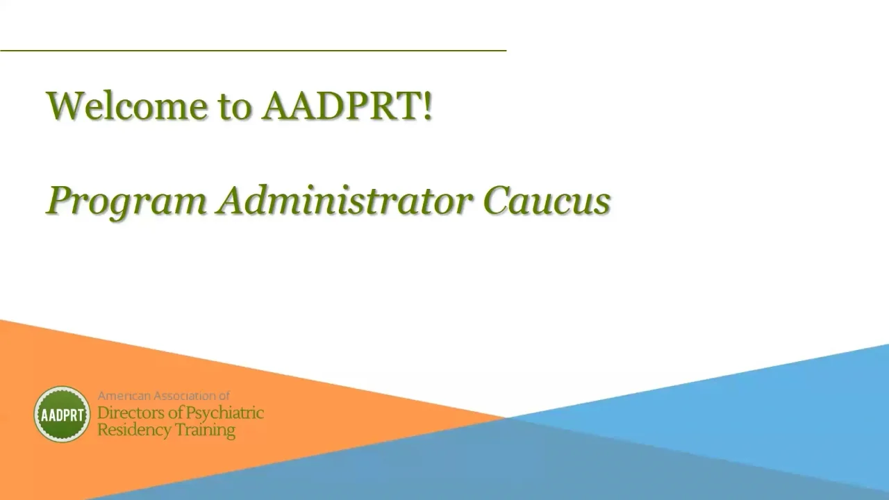 AADPRT PA Orientation on Vimeo