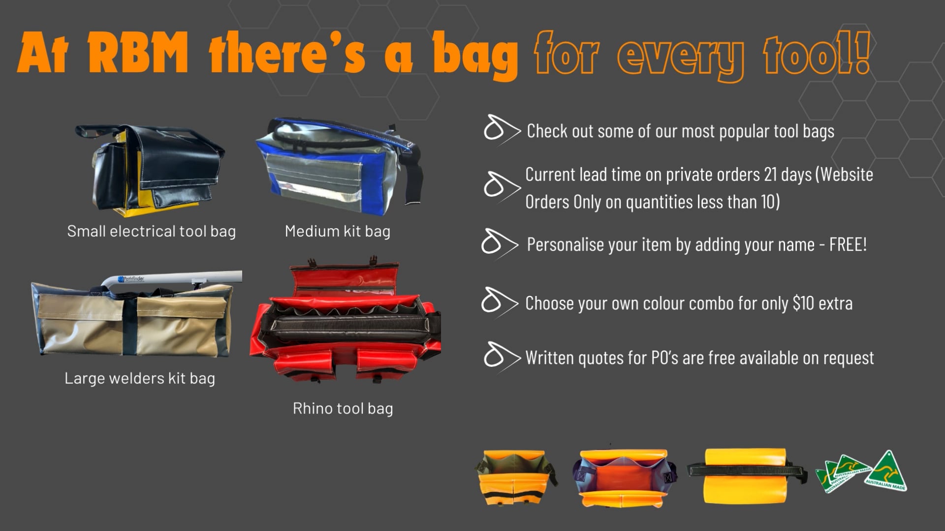 Tool Bags - RBM Industrial Bags P/L