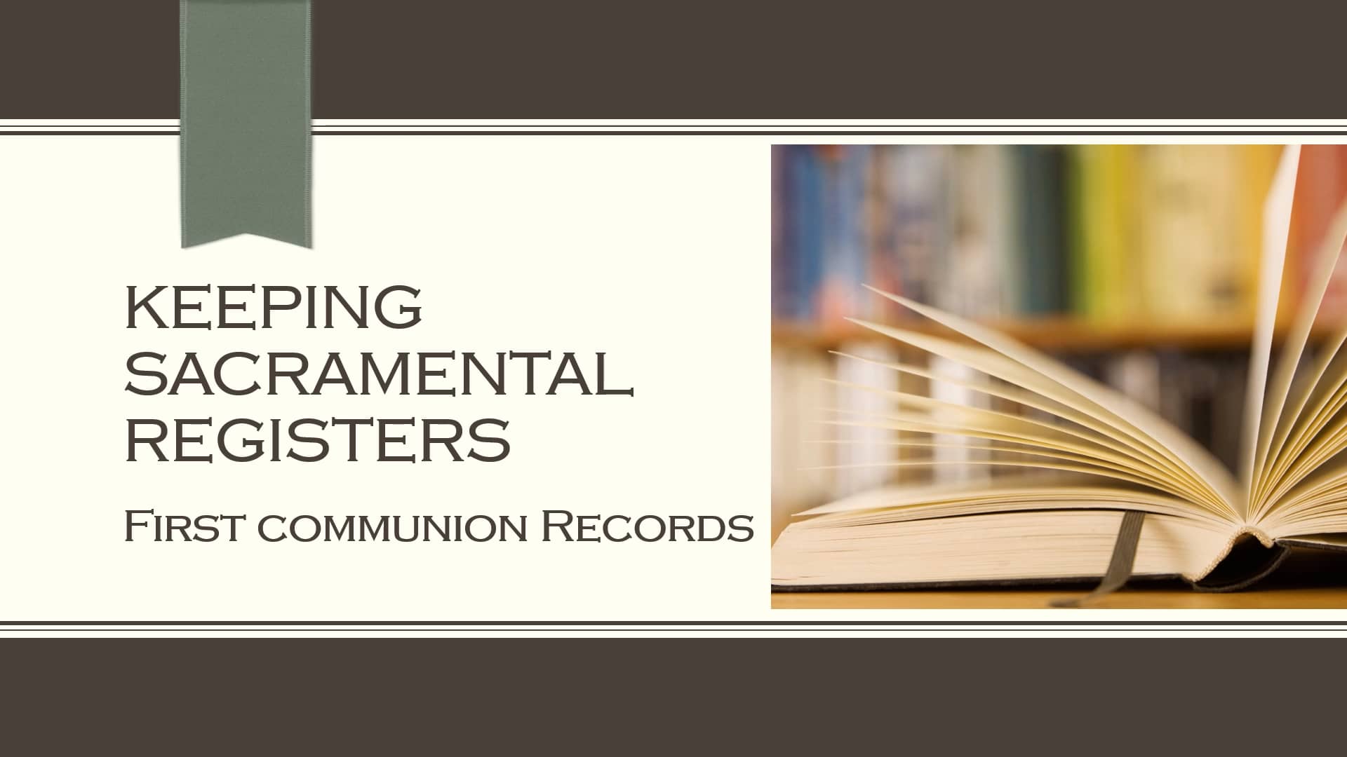 Keeping Sacramental Registers: First Communion on Vimeo