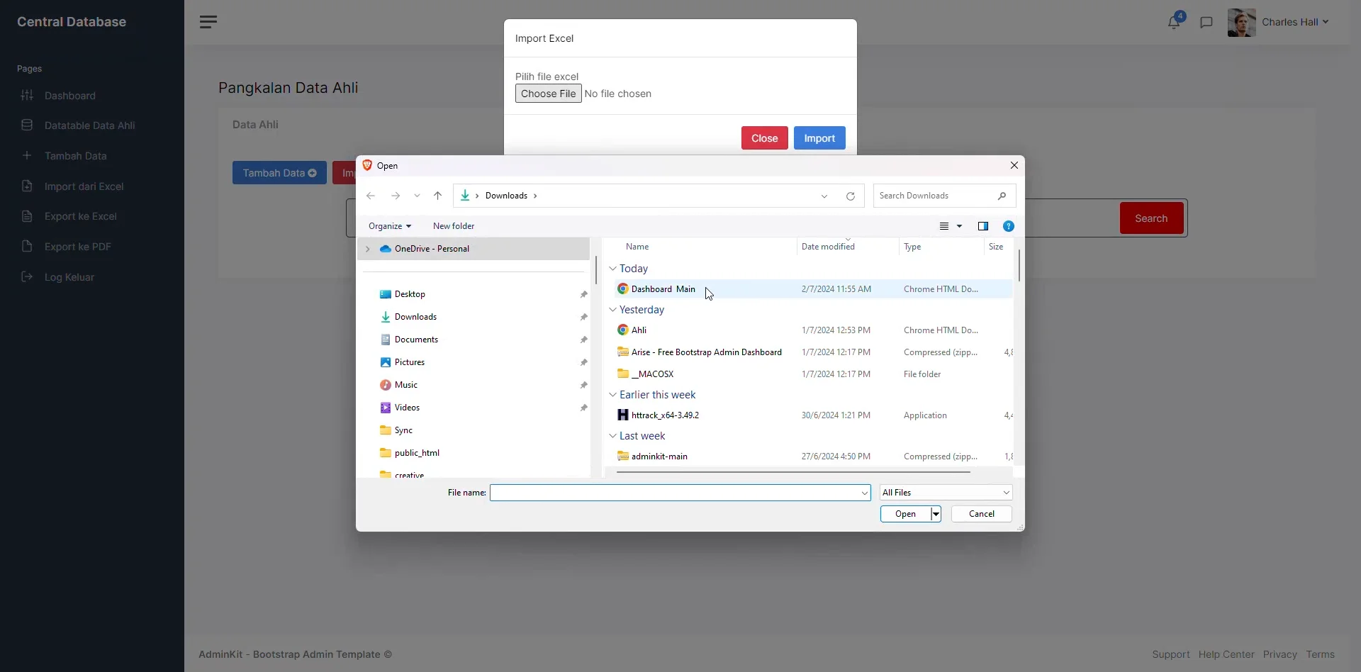 Add Database From local computer file on Vimeo