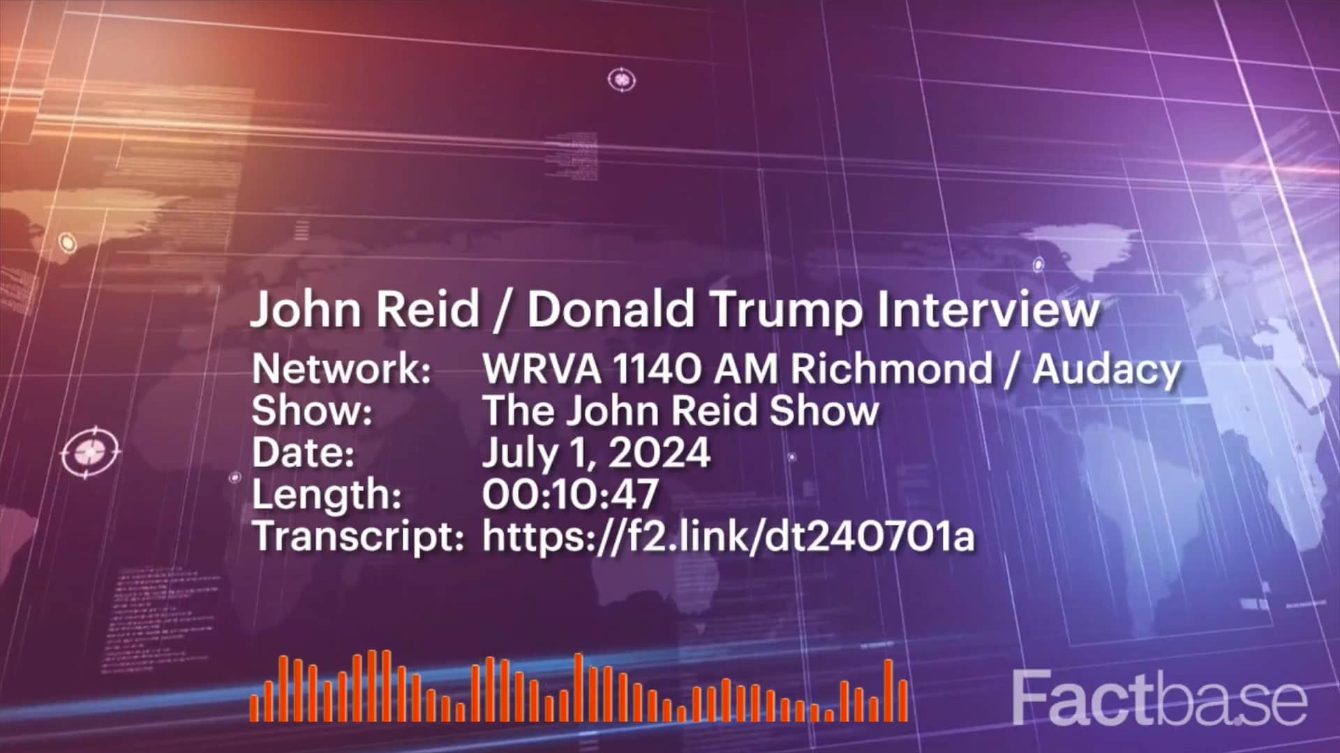 Interview: John Reid of WRVA Radio Richmond Interviews Donald Trump ...
