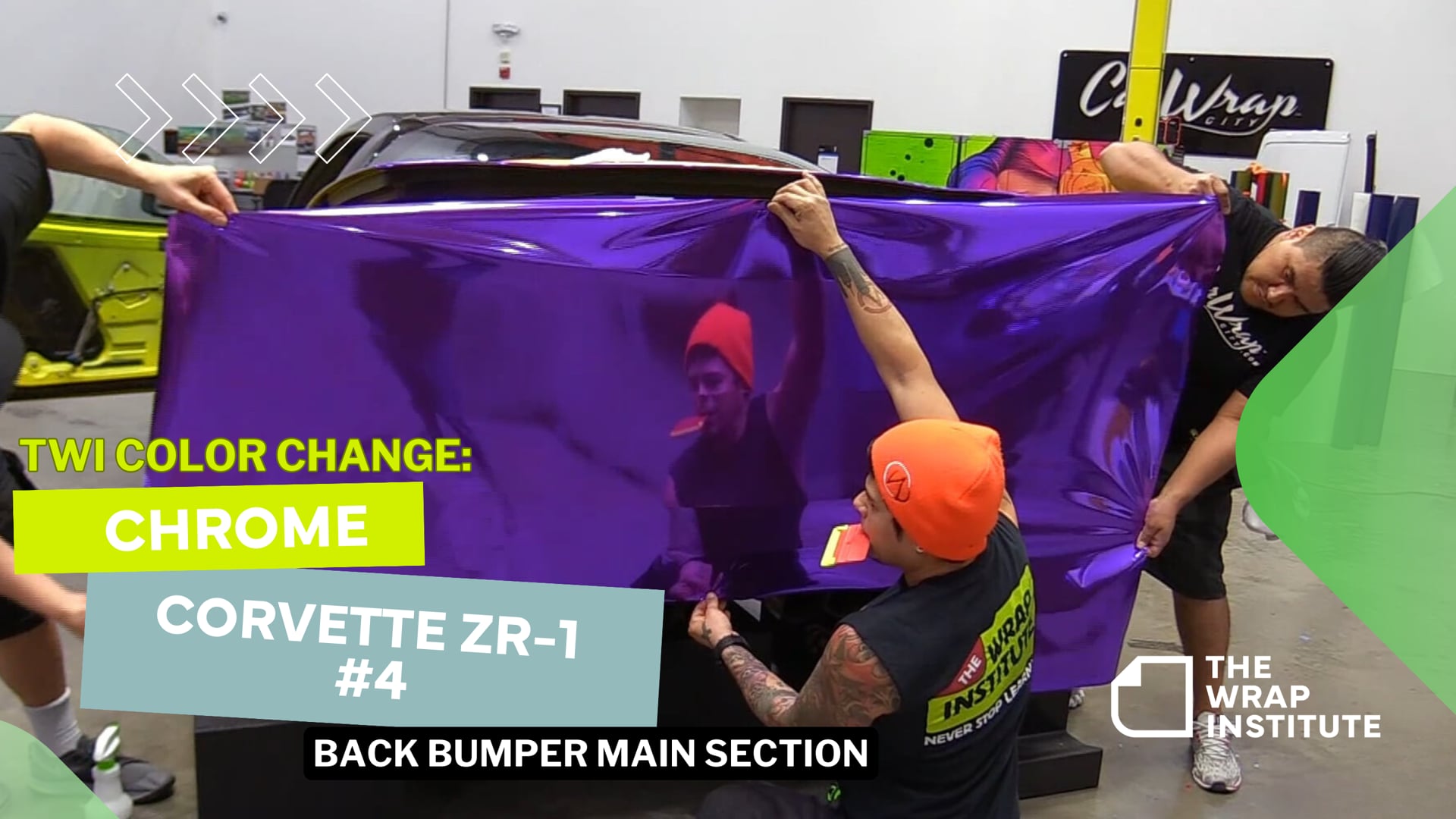 TWI Color Change: Chrome Corvette ZR-1 Part 4: Back Bumper Main Section — The Wrap Institute