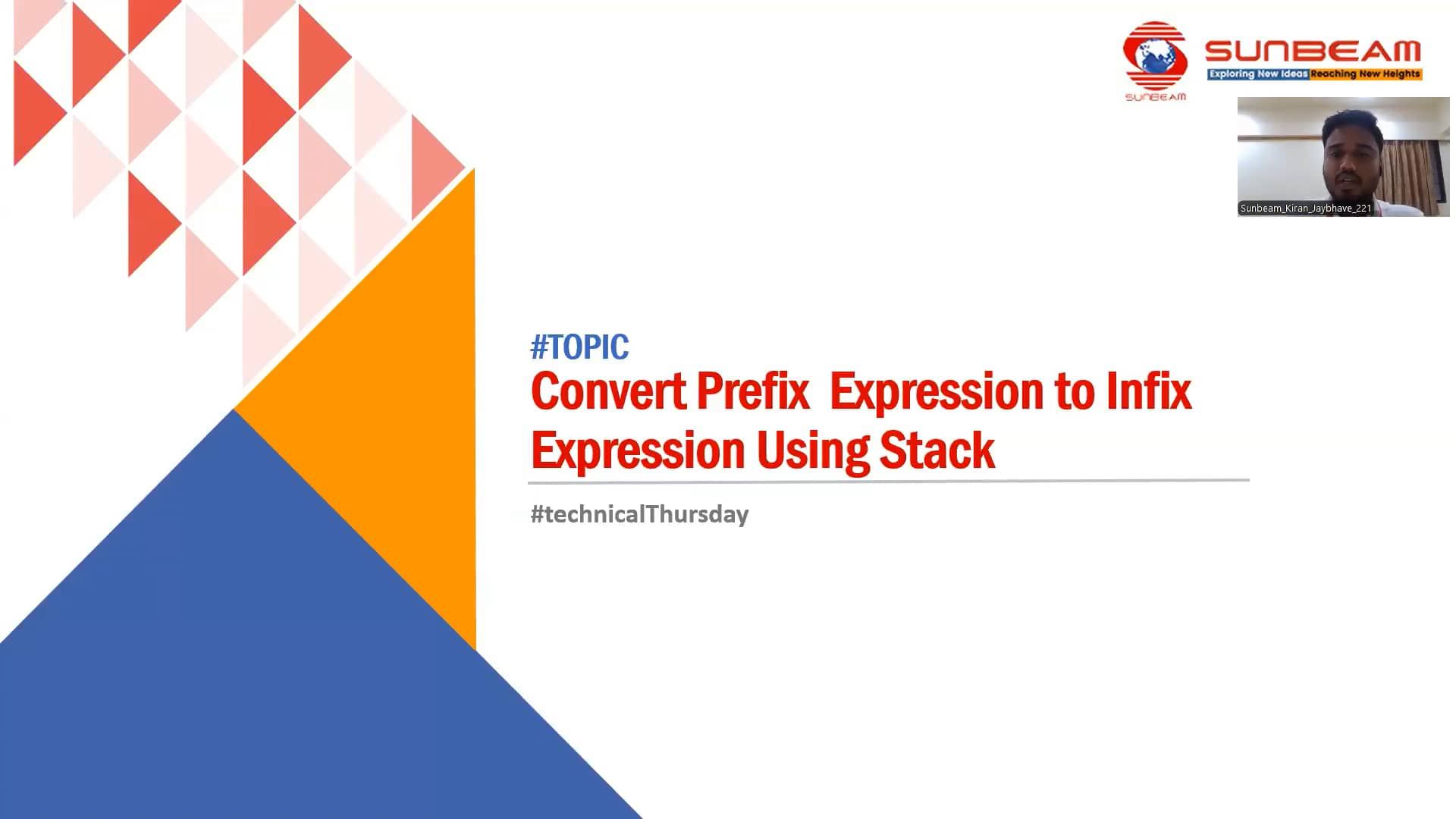 Convert Prefix expression to infix Expression using stack on Vimeo