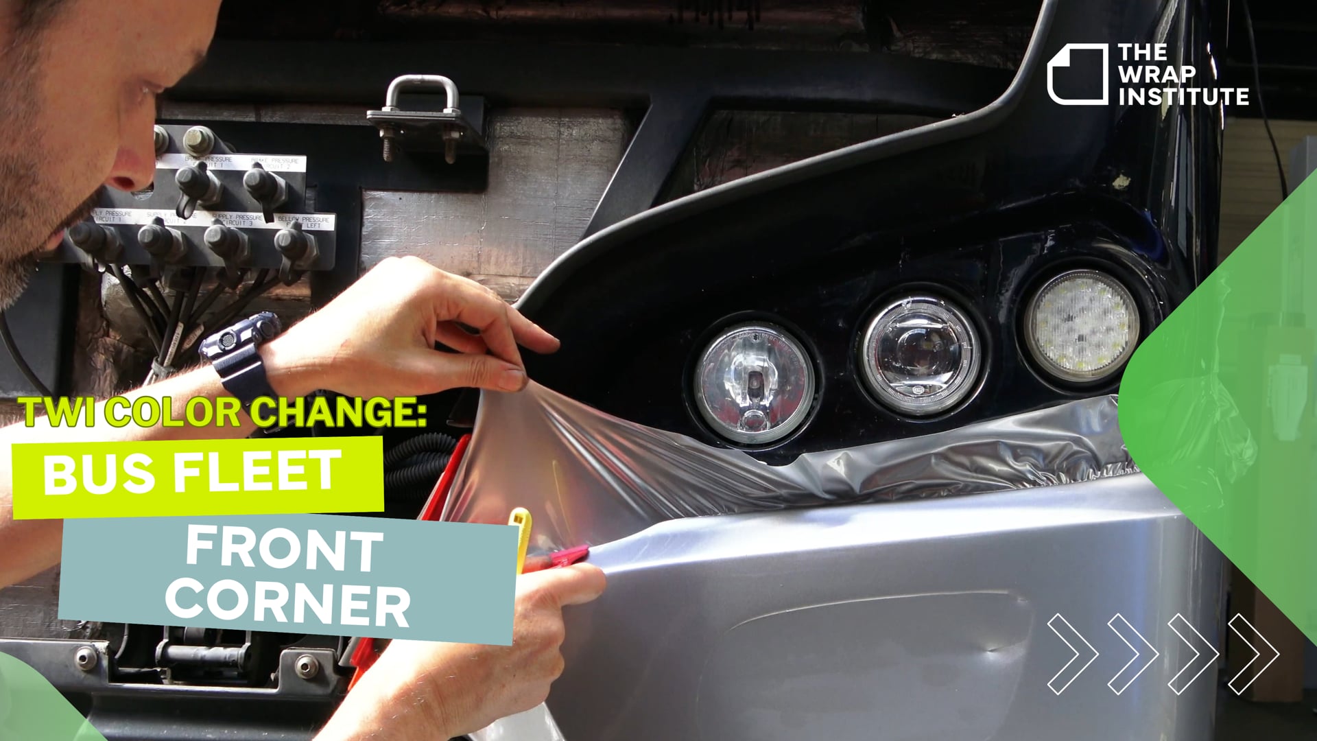 TWI Color Change: Bus Fleet - Front Corner — The Wrap Institute