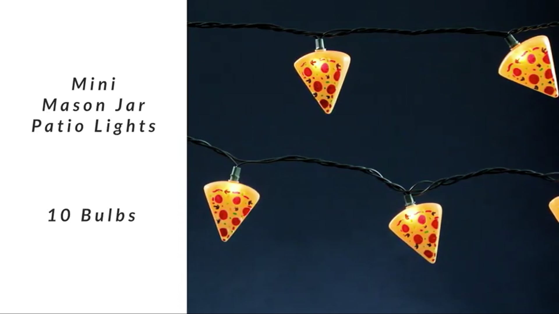 10-Count Pepperoni Pizza Patio Light Set 5.75ft Green Wire - Modern ...