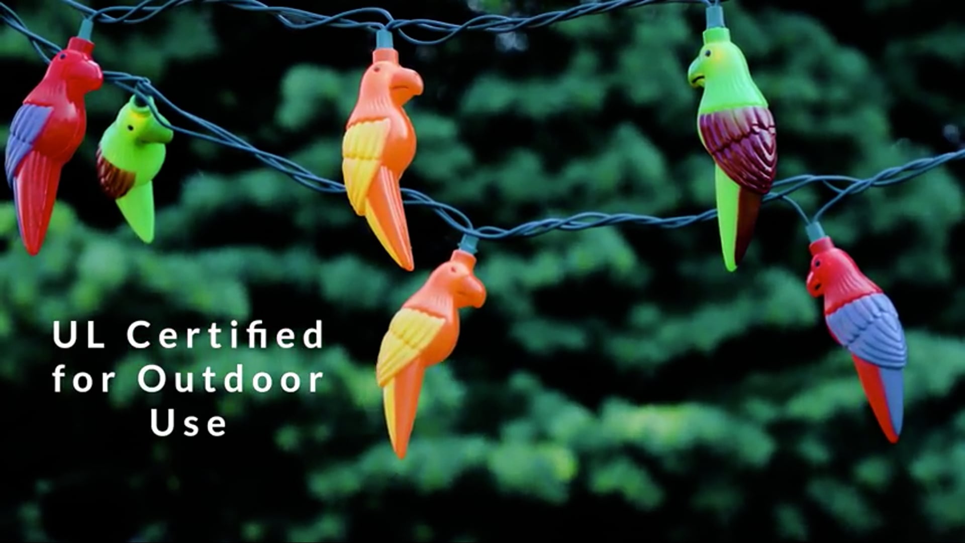 10-Count Parrot Patio Light Set 6 ft Wire - Modern - Outdoor Rope And ...