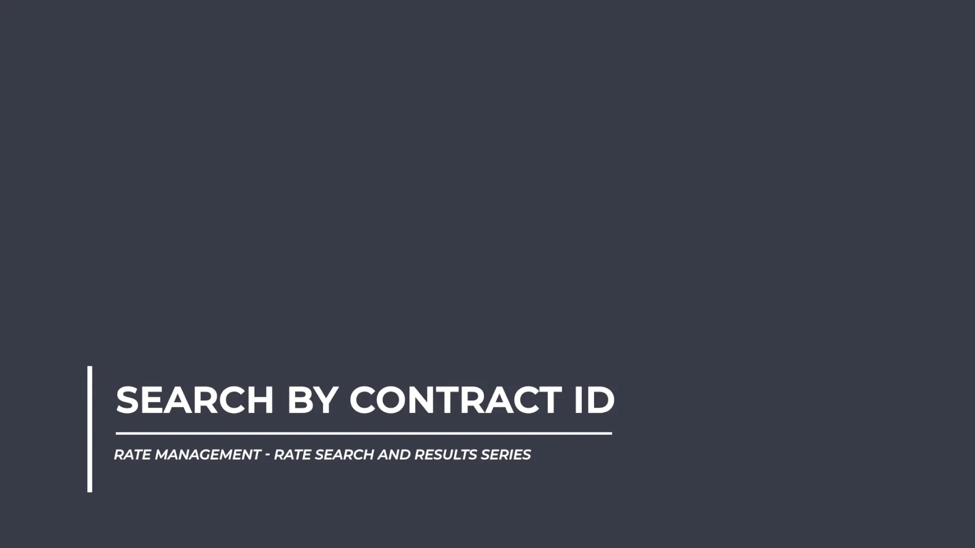 Search by Contract ID