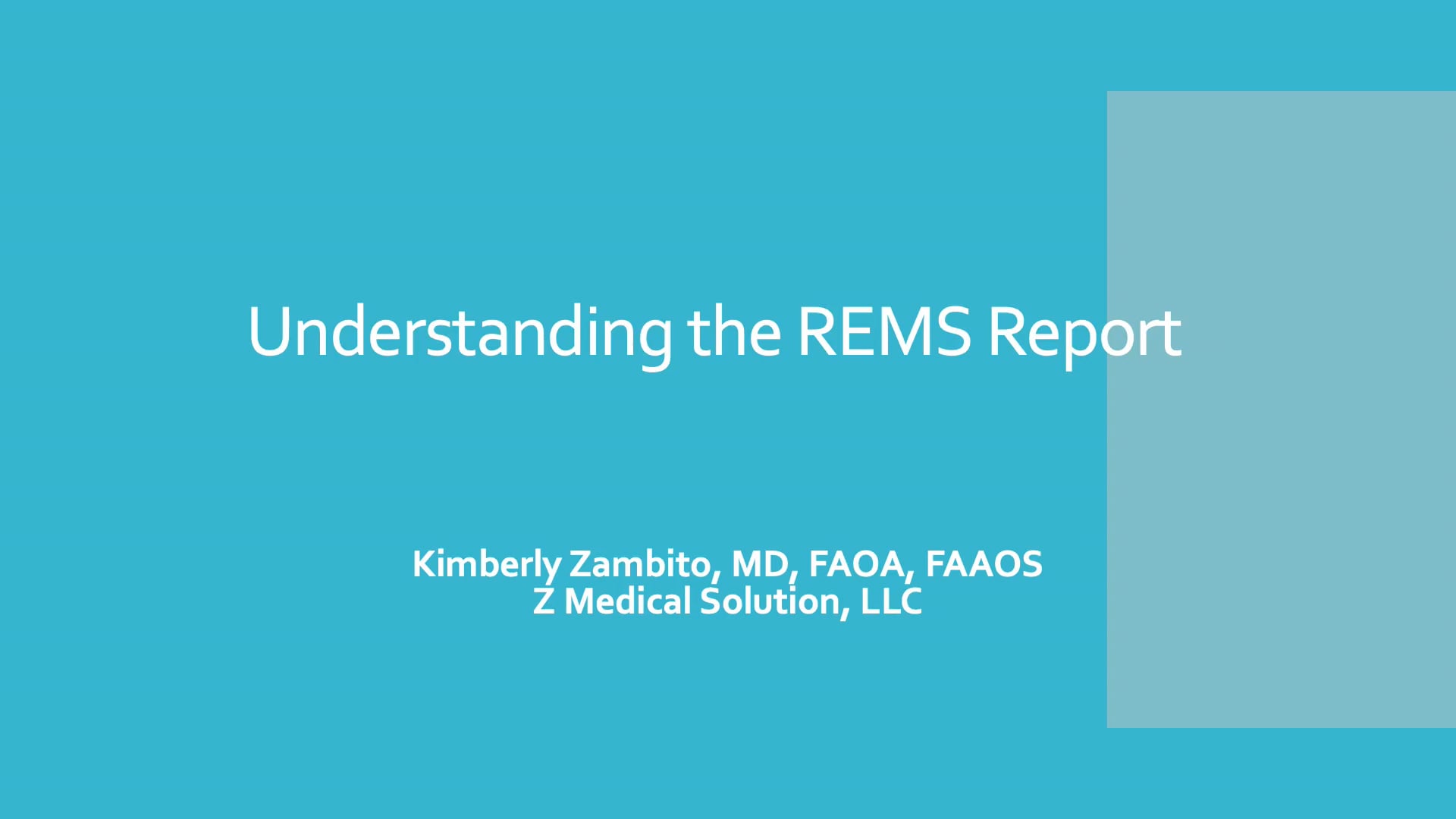 Understanding the REMS Report