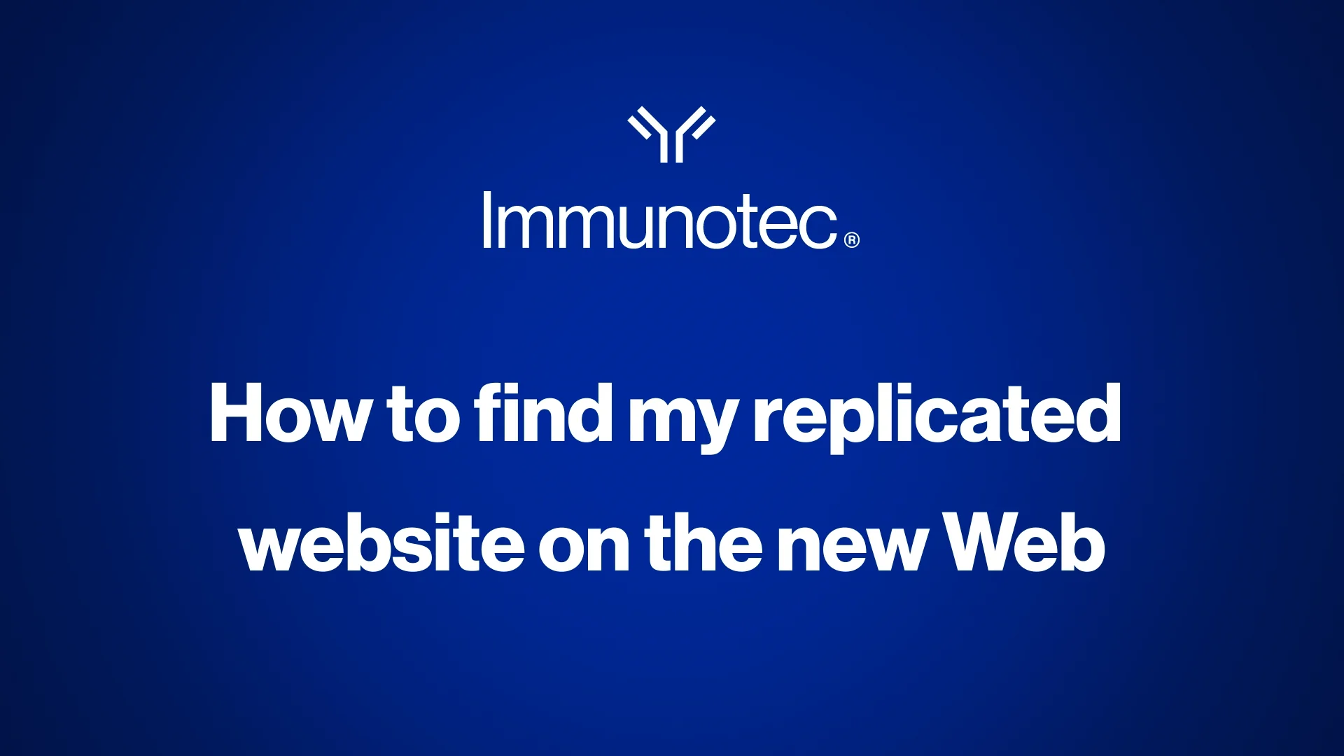How to find my replicated website on the new Web on Vimeo