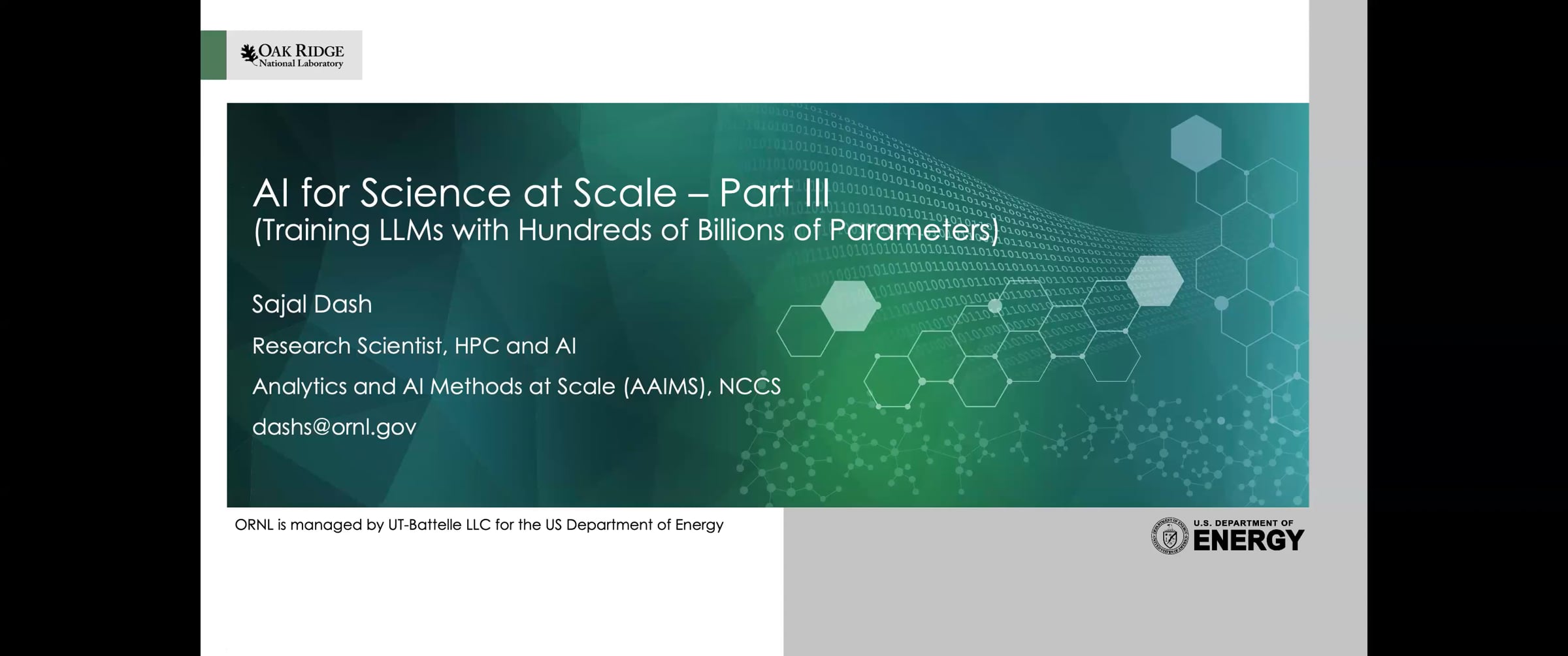 AI for Science at Scale - Part 3