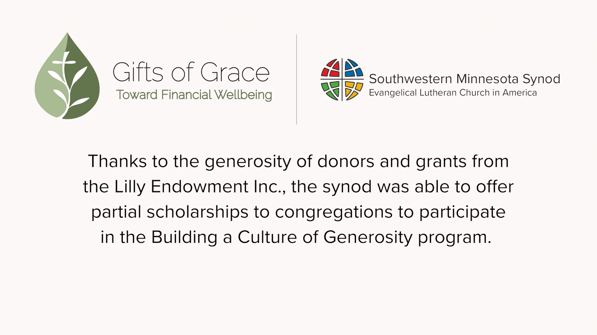 Building a Culture of Generosity - Our Saviors, Albany