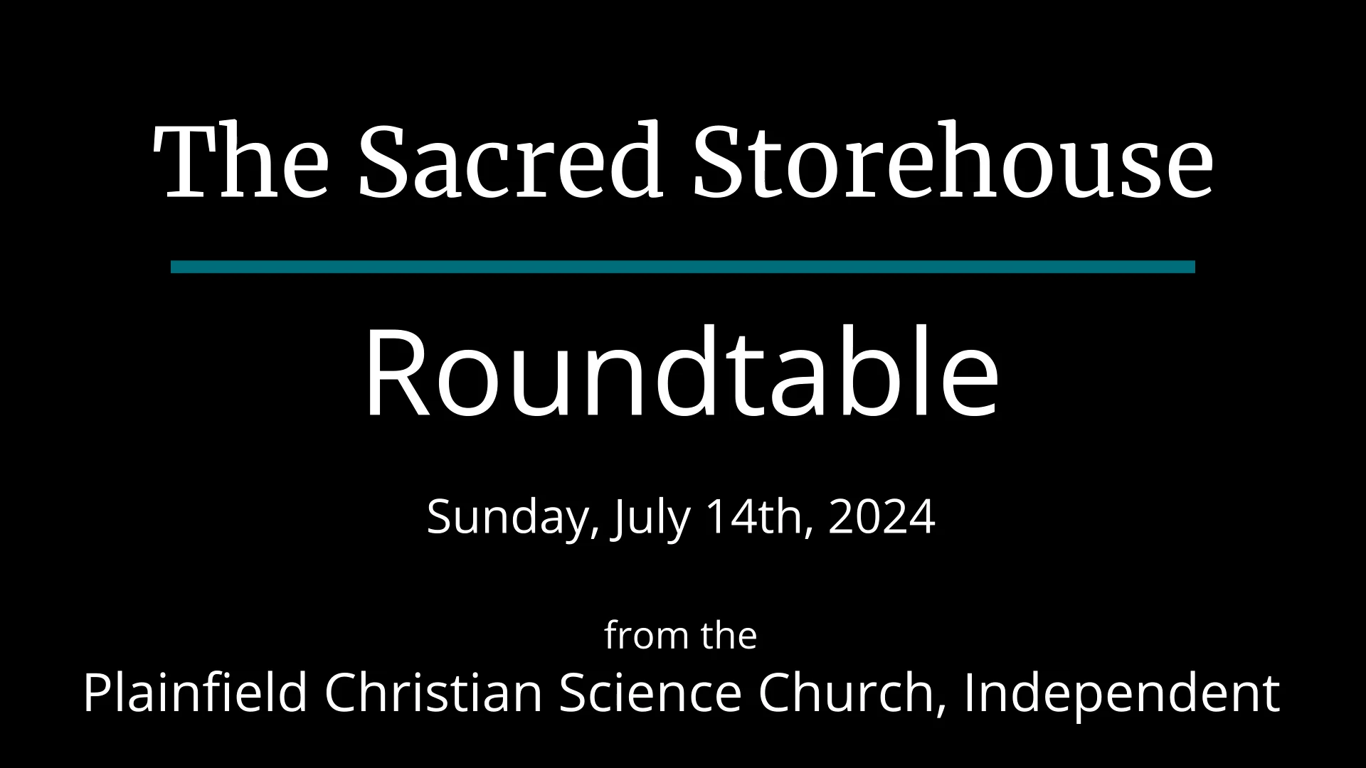 The Sacred Storehouse — Sunday, July 14th, 2024 Roundtable on Vimeo
