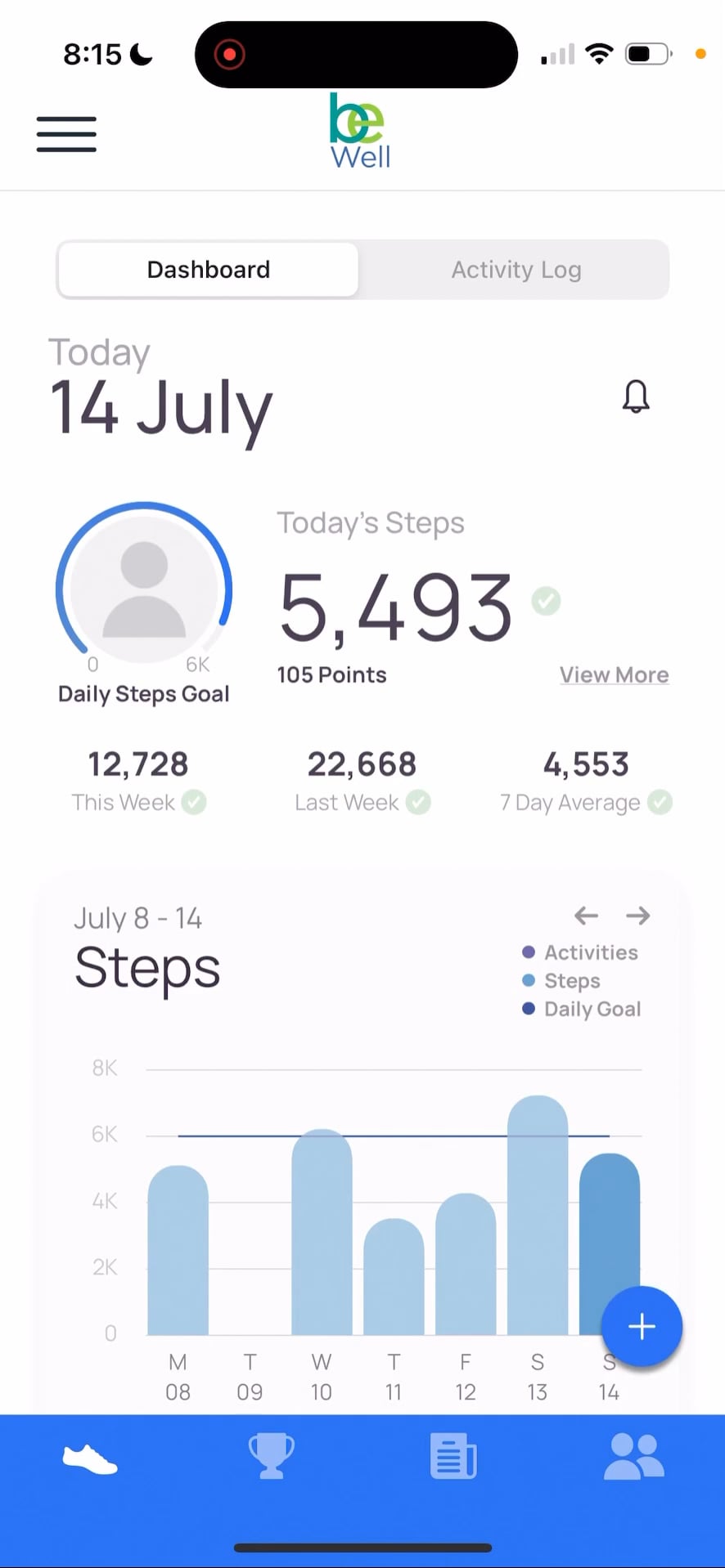 Make a Step Entry or Convert an Activity (via mobile app)