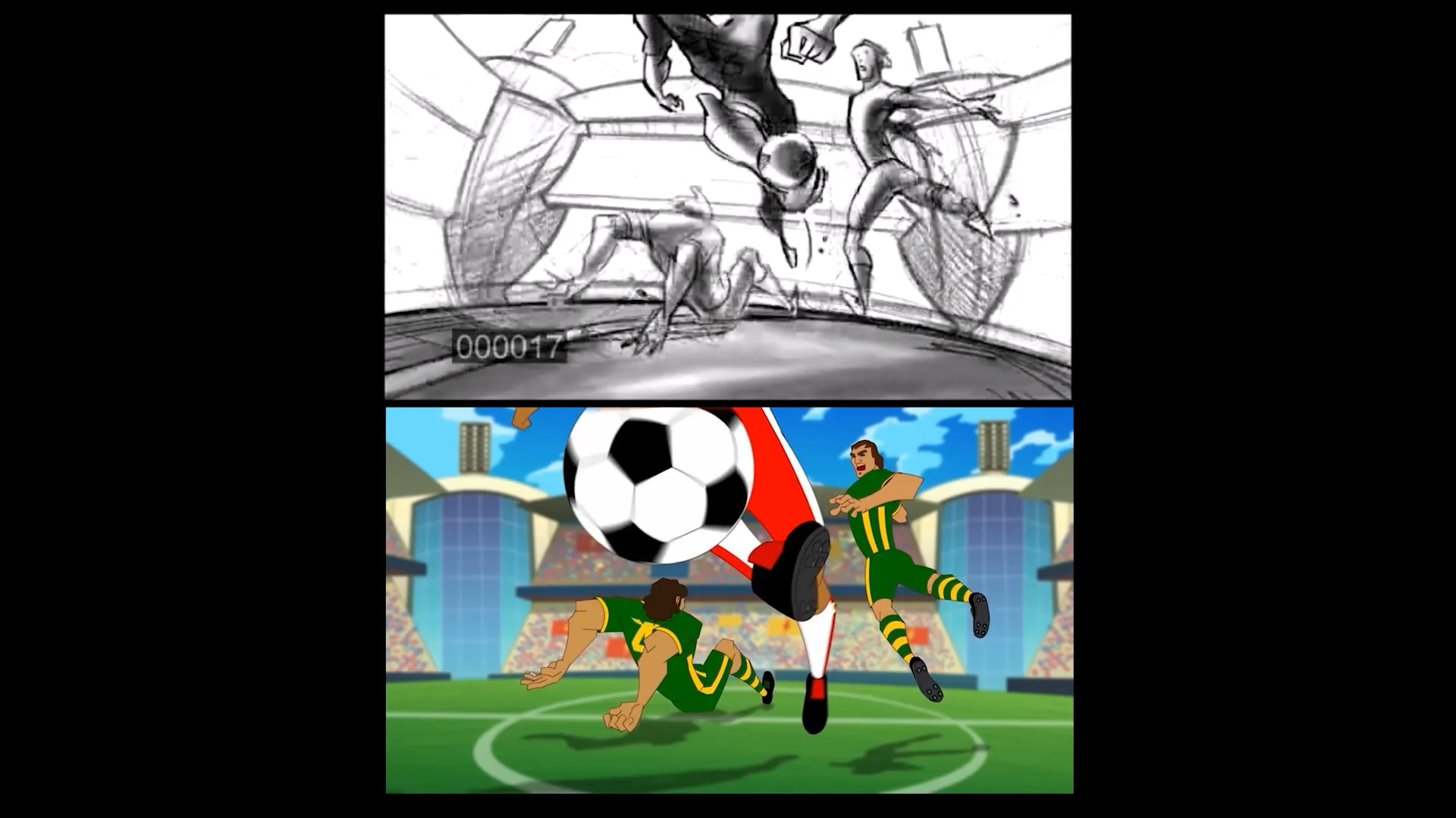 Supa Strika Animated Series Storyboard Comparison