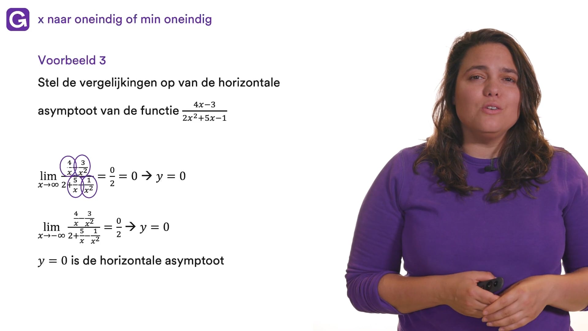X naar oneindig of min oneindig oefenen | StudyGo