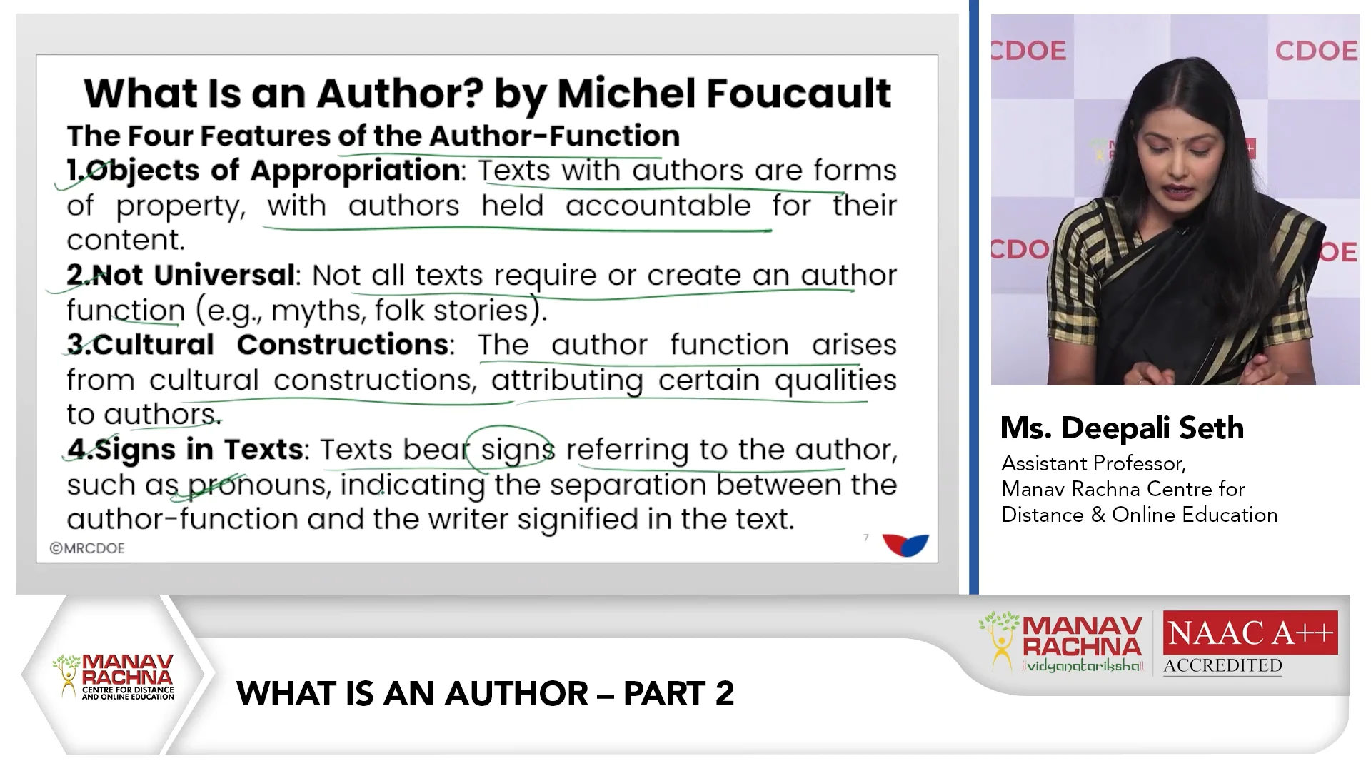 Deepali What is an Author – Part 2 on Vimeo