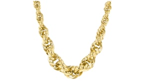 18kt Gold Over Sterling Graduated Rope-Chain Necklace