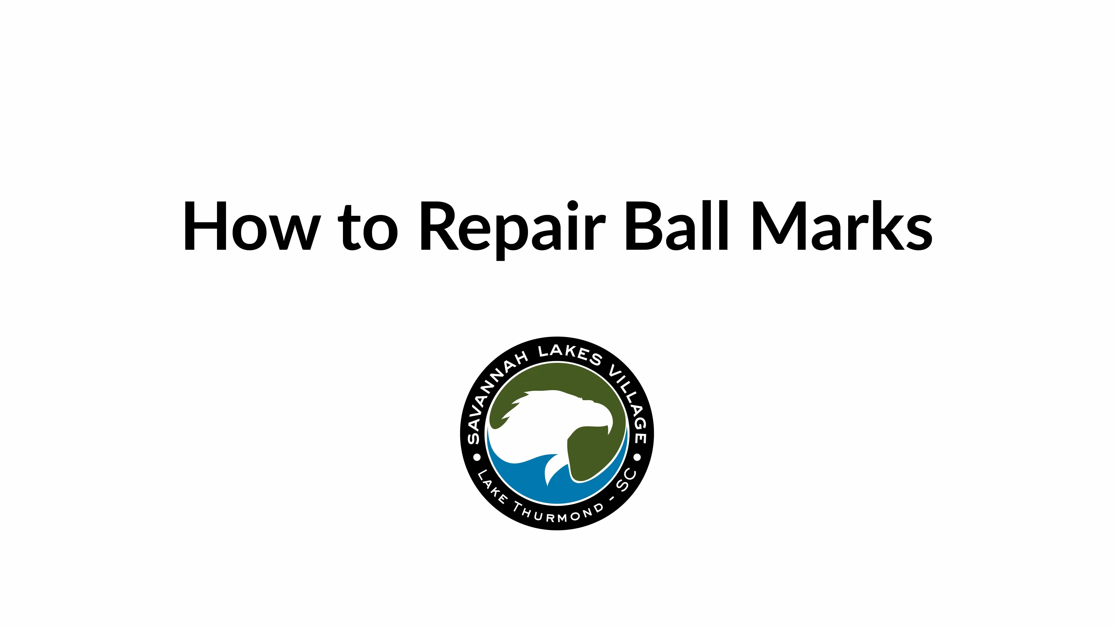 How to Repair Ball Marks
