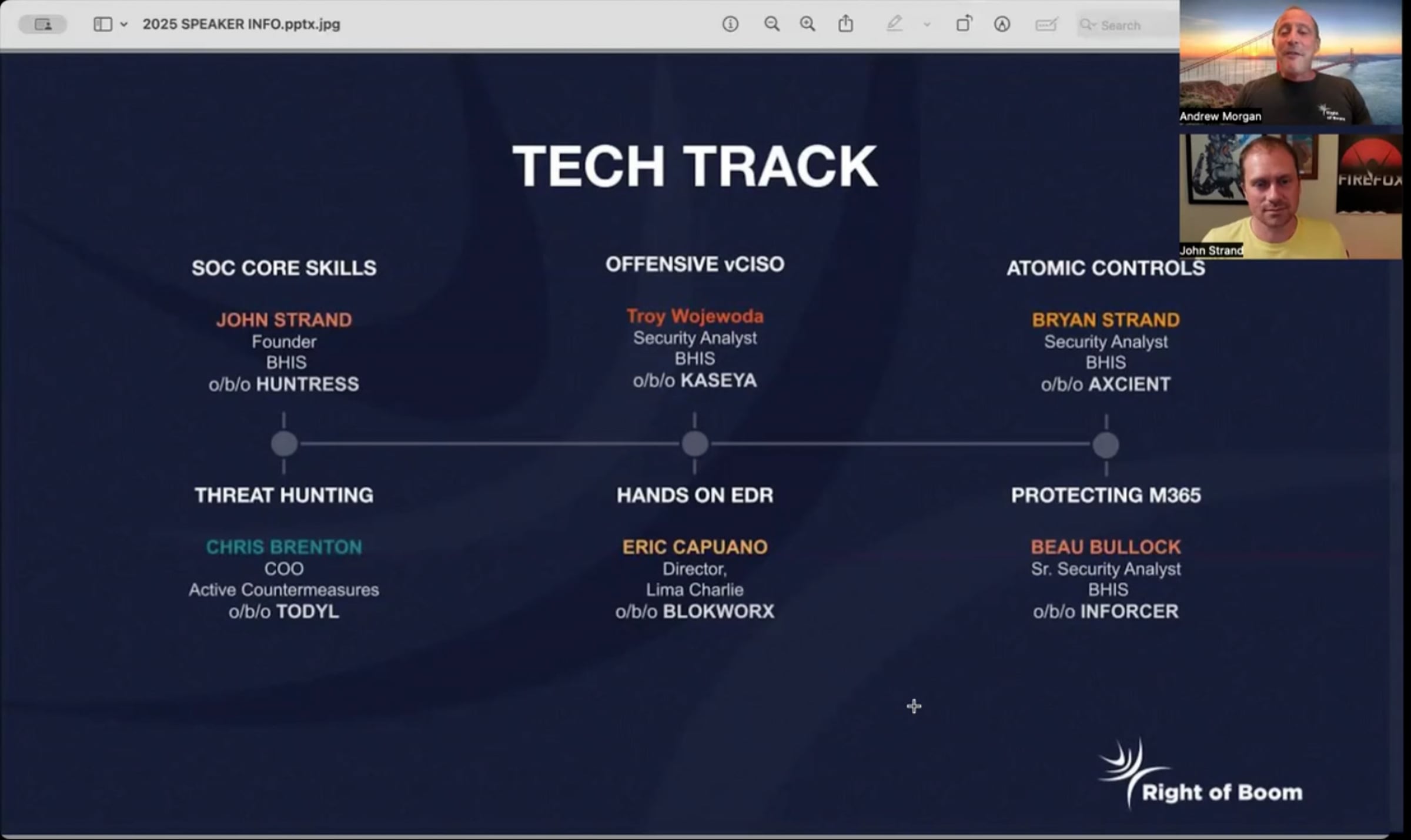 Right of Boom 2025 Tech Track Overview with John Strand