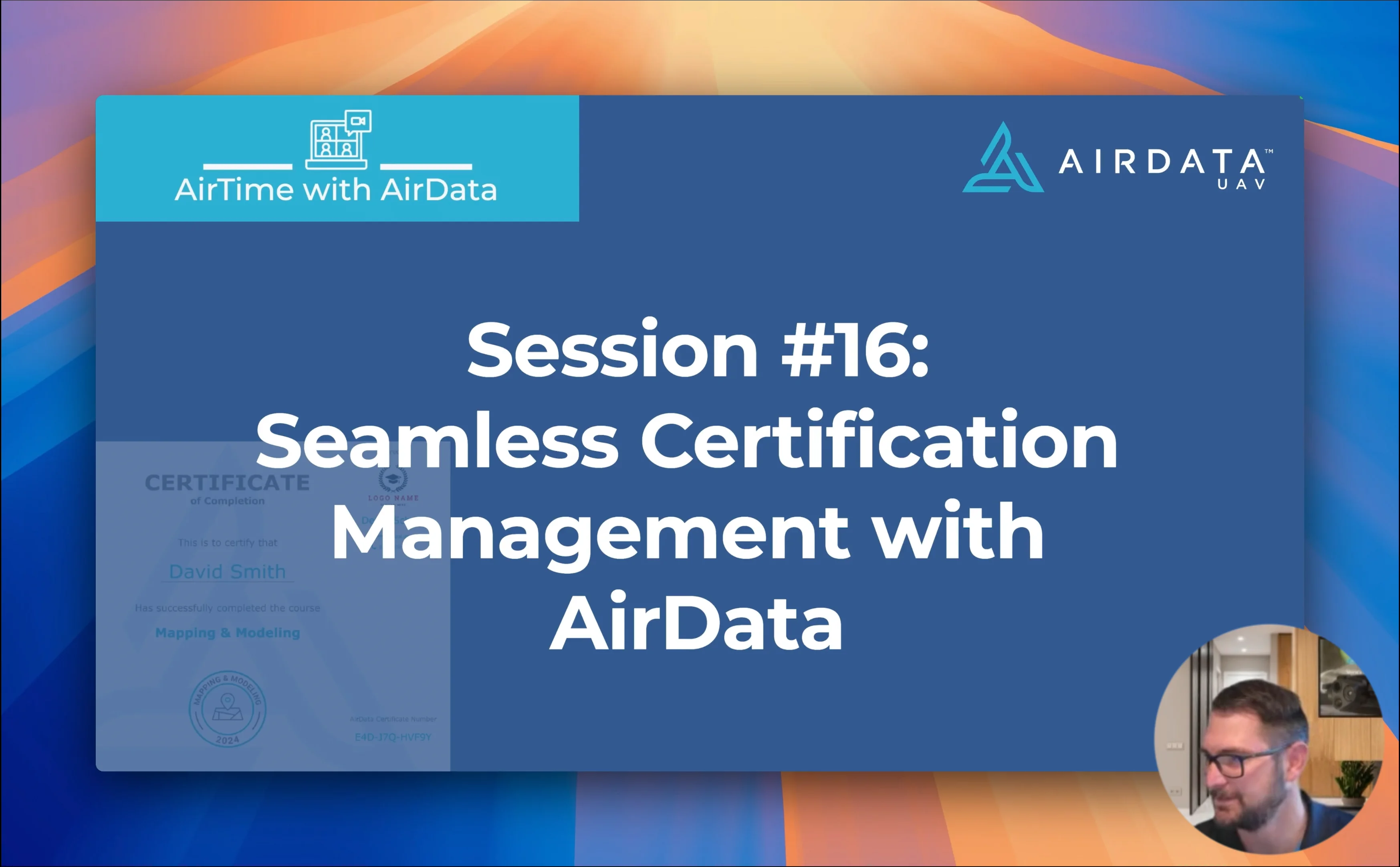 Session #16: Seamless Certification Management with AirData