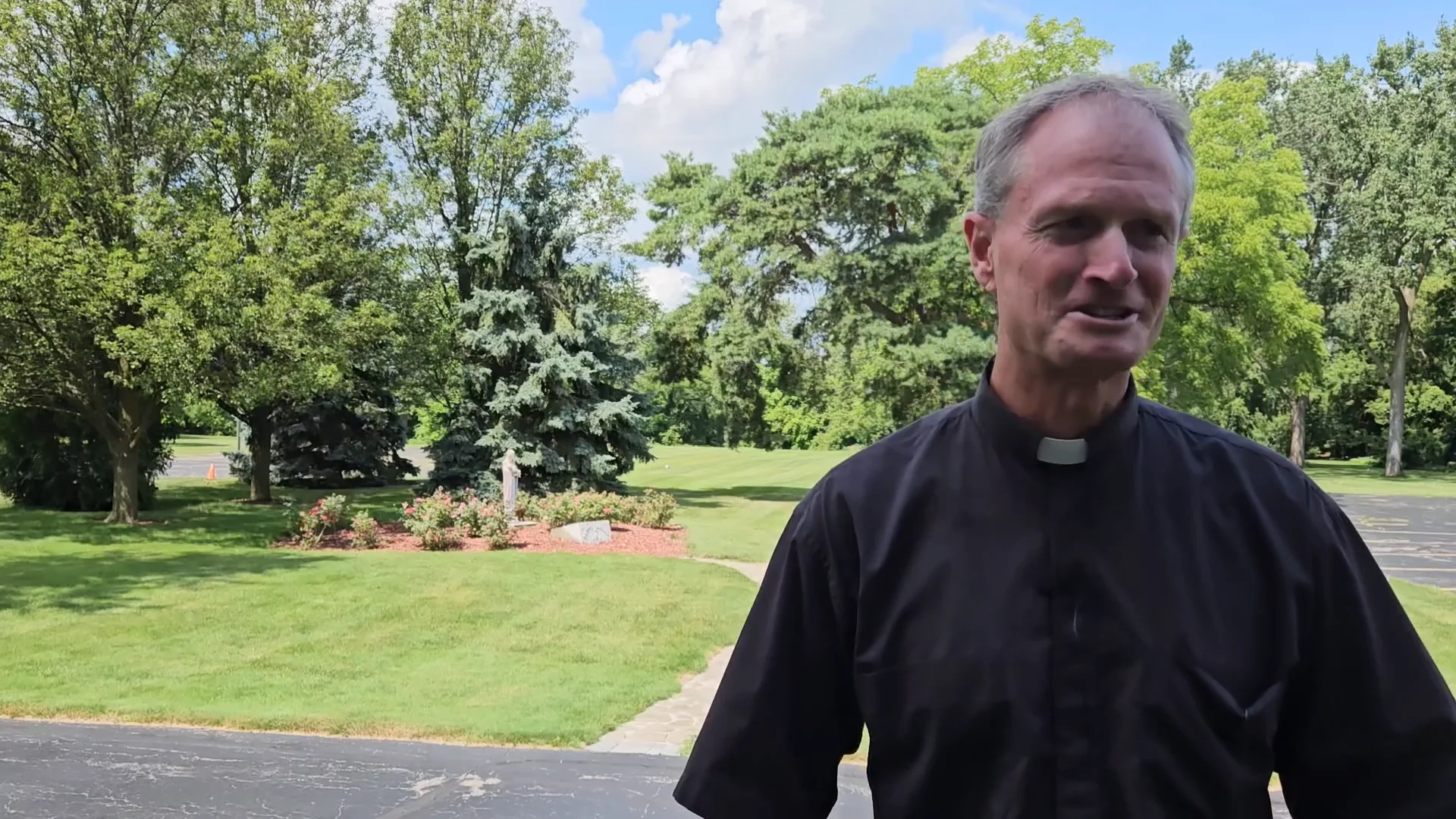 'Our Lady accompanies the statue,' says Father Christopher Coman on Vimeo