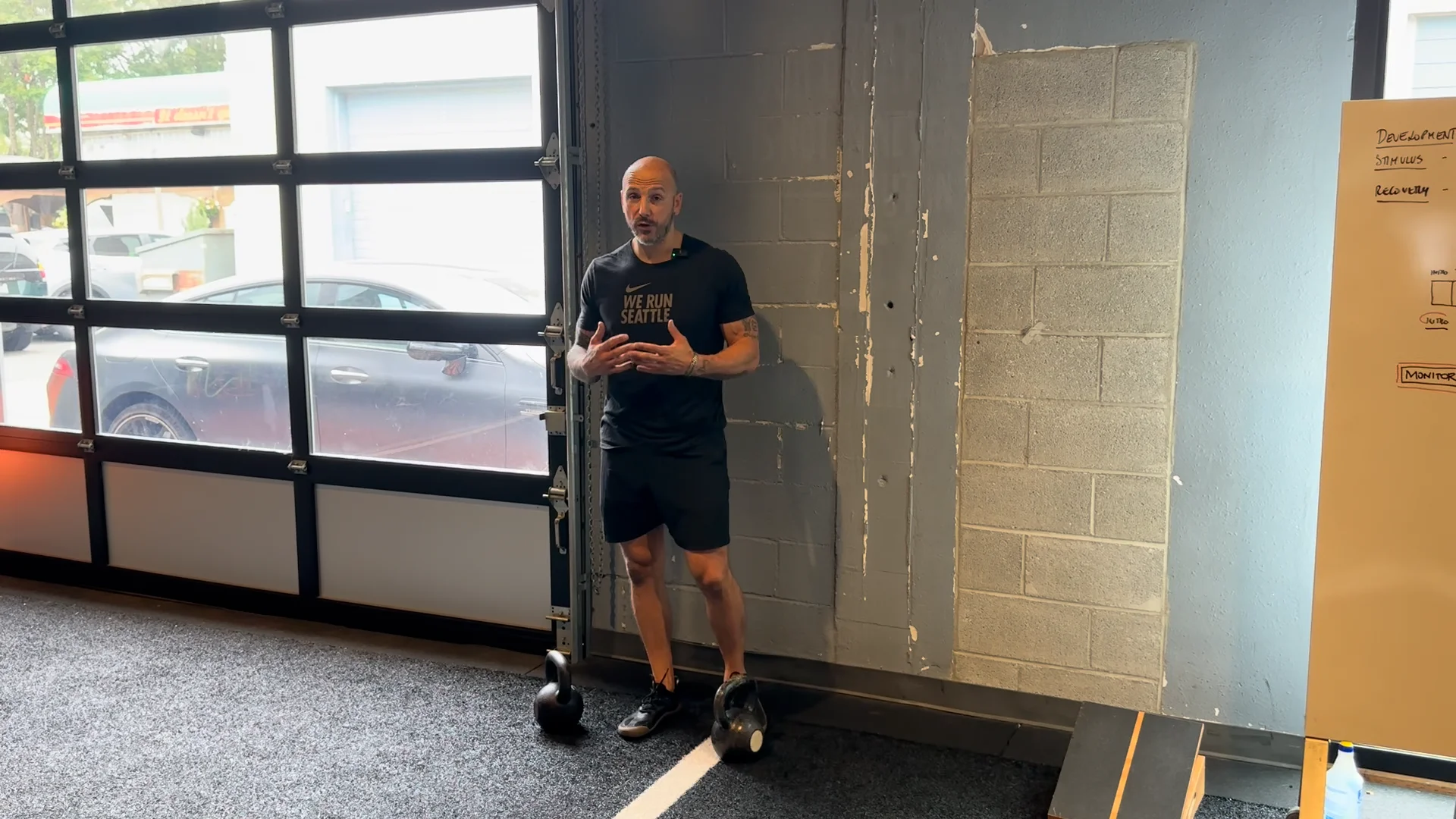 Wall Supported Staggered RDL 1 and 1/2 Reps