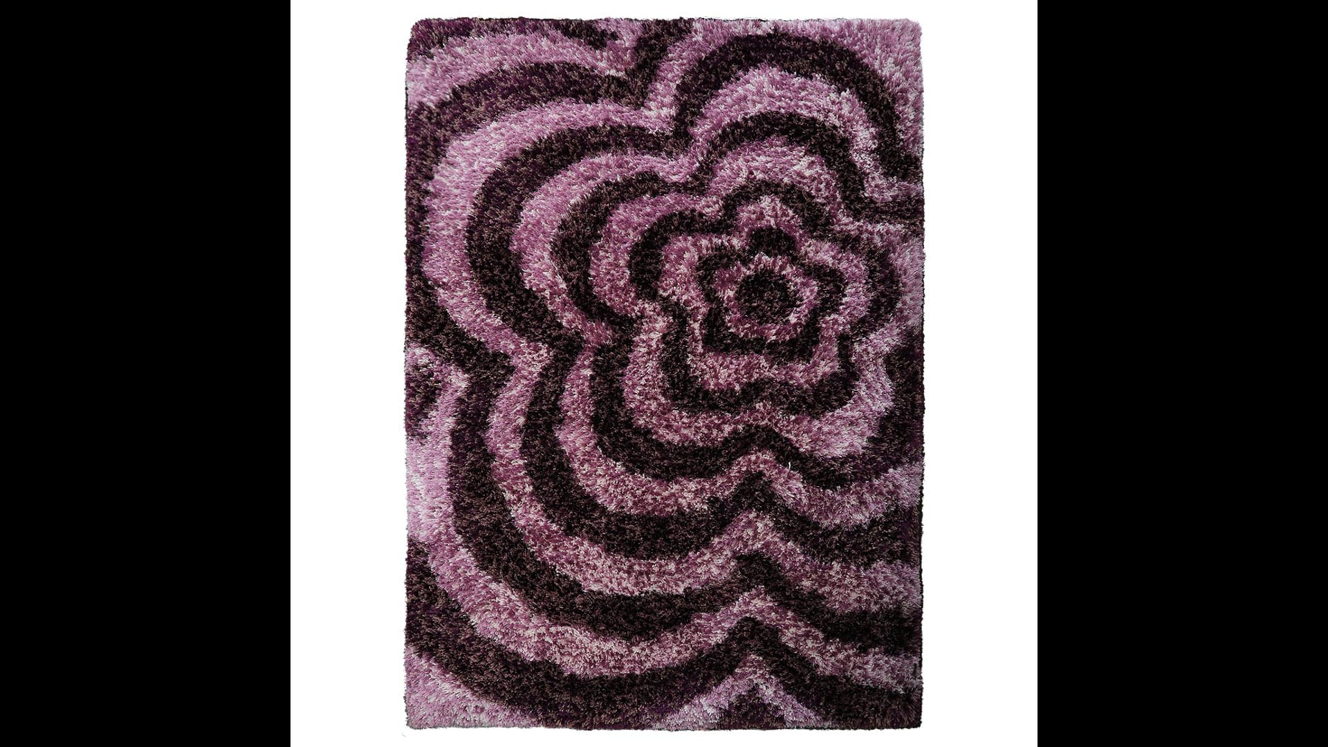 Hand Tufted Shag Polyester Area Rug Floral Purple, [Rectangle] 5'x8 ...
