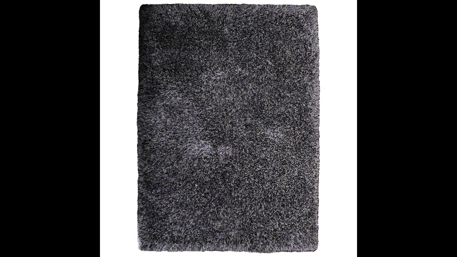 Hand Tufted Shag Polyester Area Rug Solid Blue White, [Rectangle] 5'x8 ...