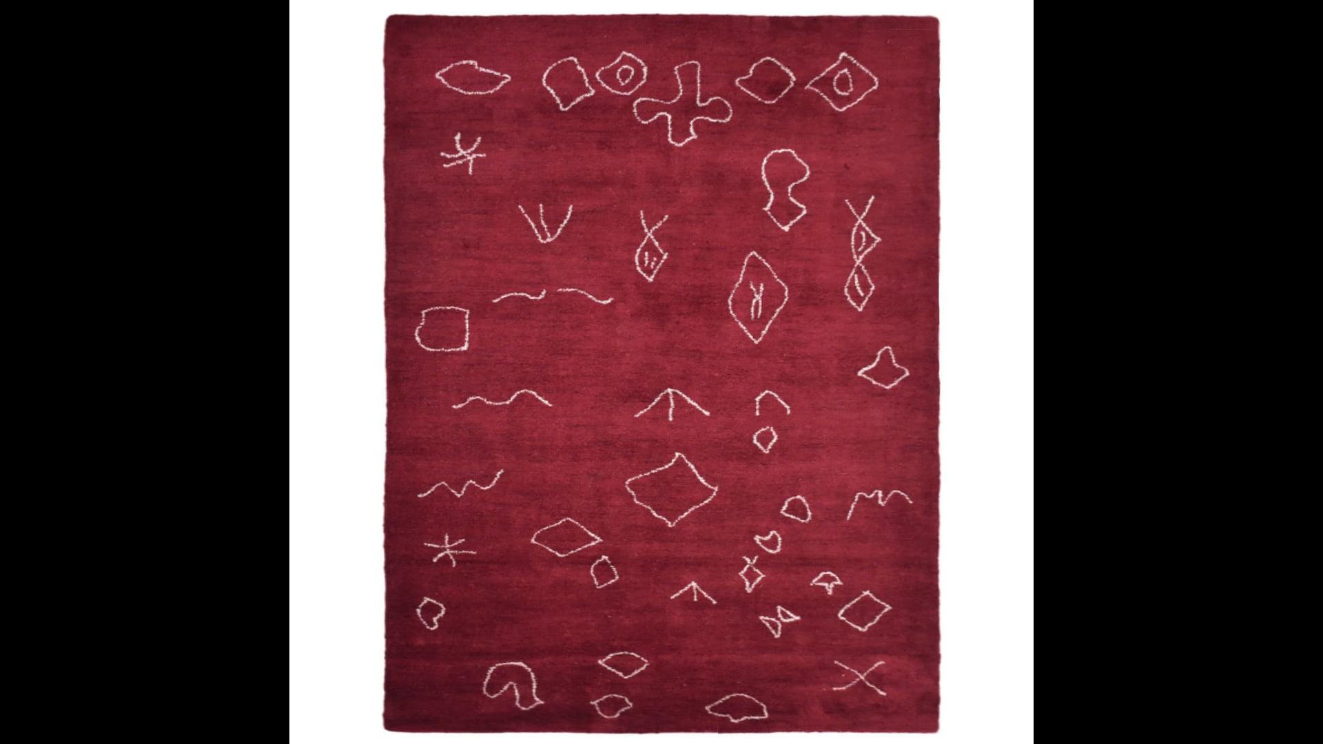 Hand Knotted Loom Silk Mix Area Rug Contemporary Red White, [Rectangle ...