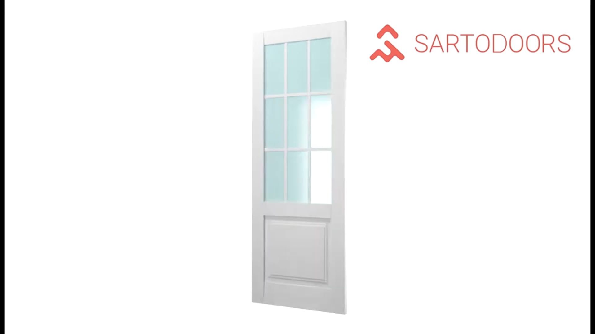 Double Barn Door & Glass | Felicia 3309 Matte White | 13FT Rail, 72" X ...