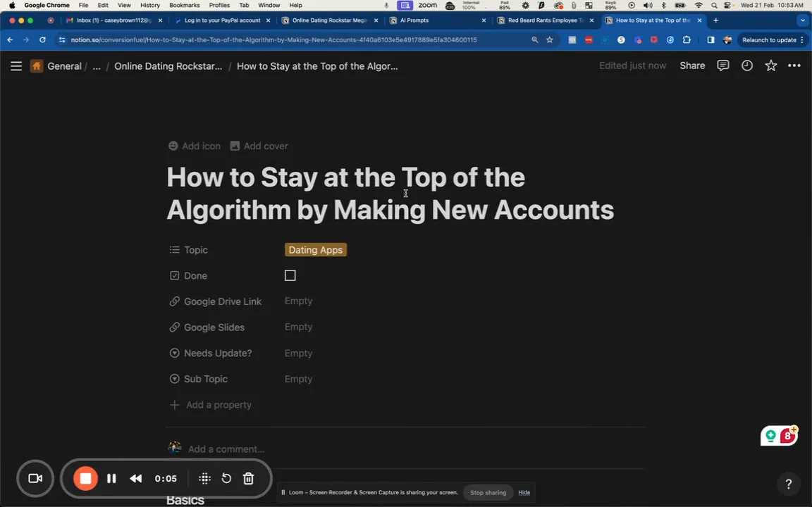 How to Stay at the Top of the Algorithm by Making New Accounts
