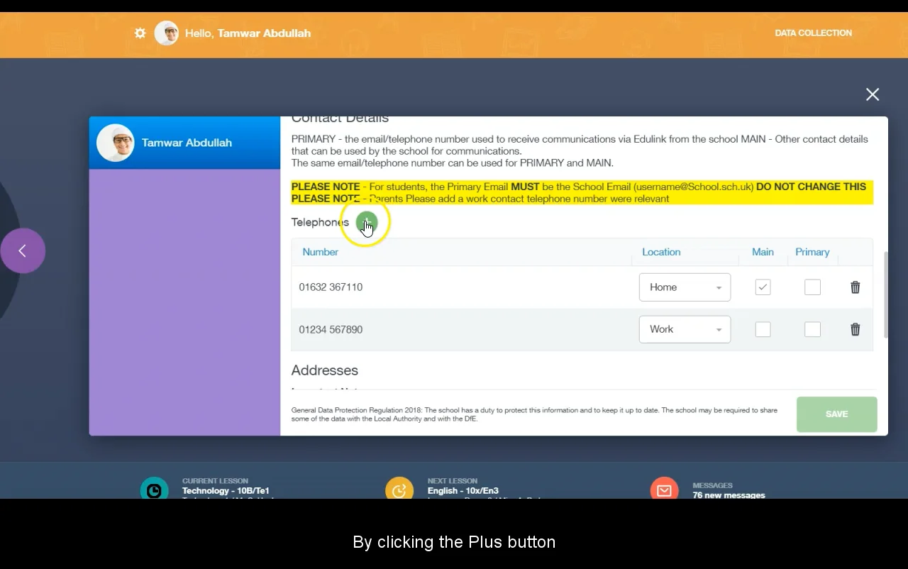 Updating Information Parents and Learners