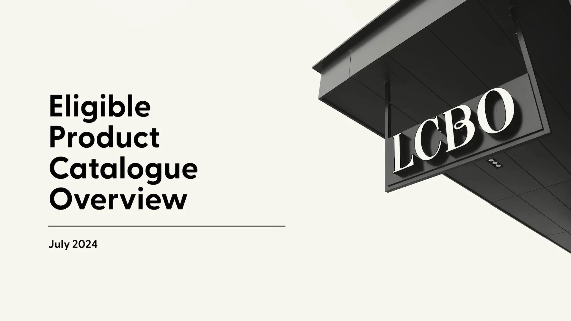 Product Catalogue Overview