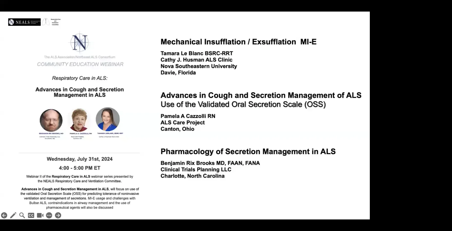 Advances in Cough and Secretion Management in ALS