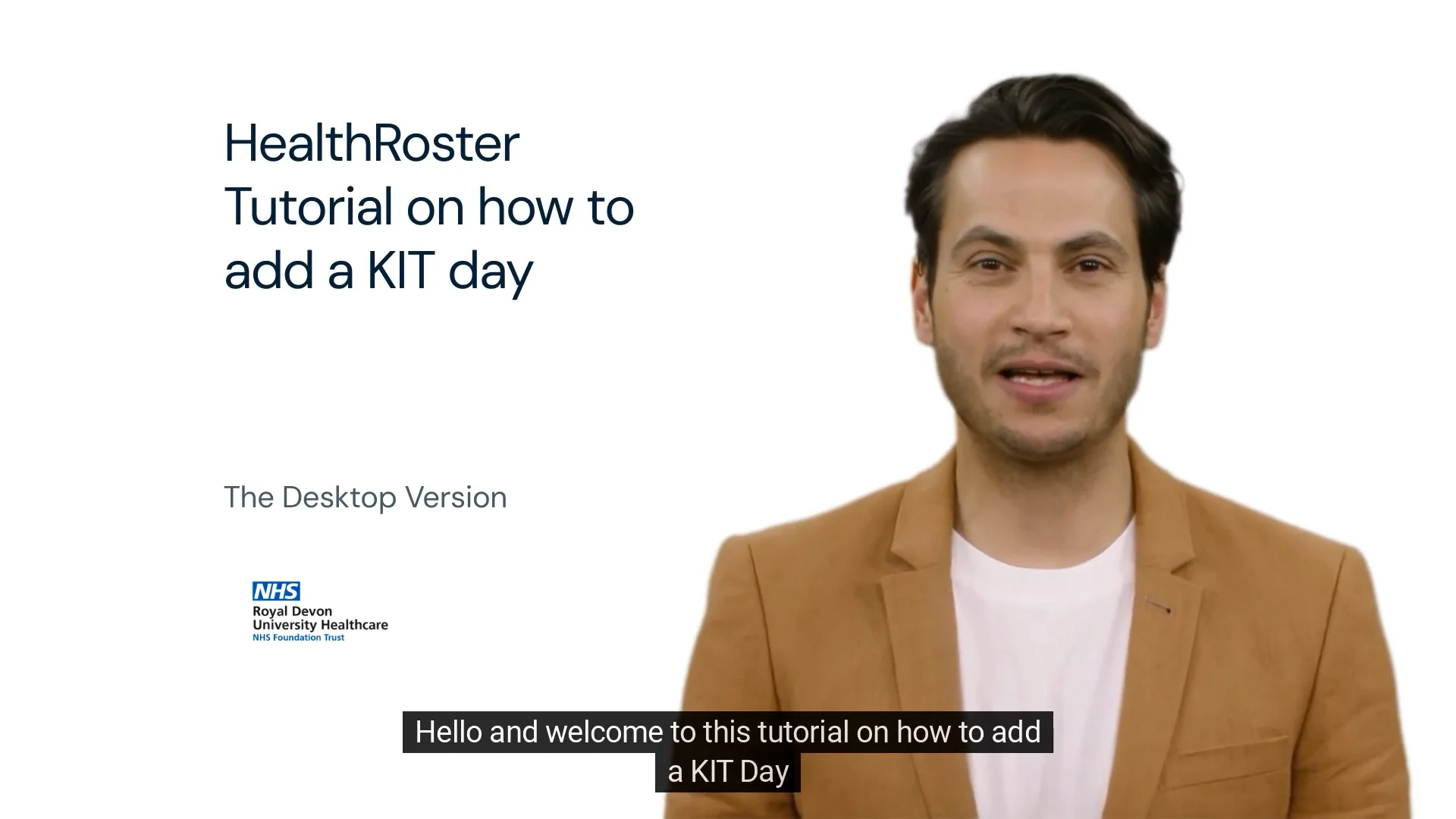 HealthRoster - How to add a KIT day