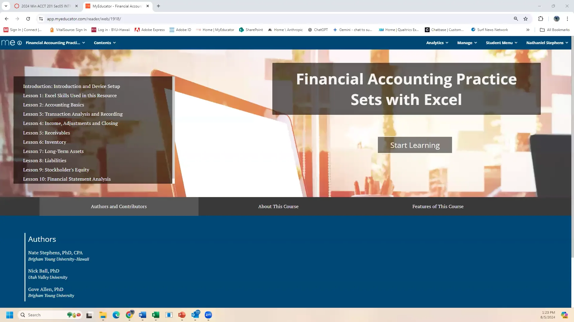 Fin Acct with Excel Video 1