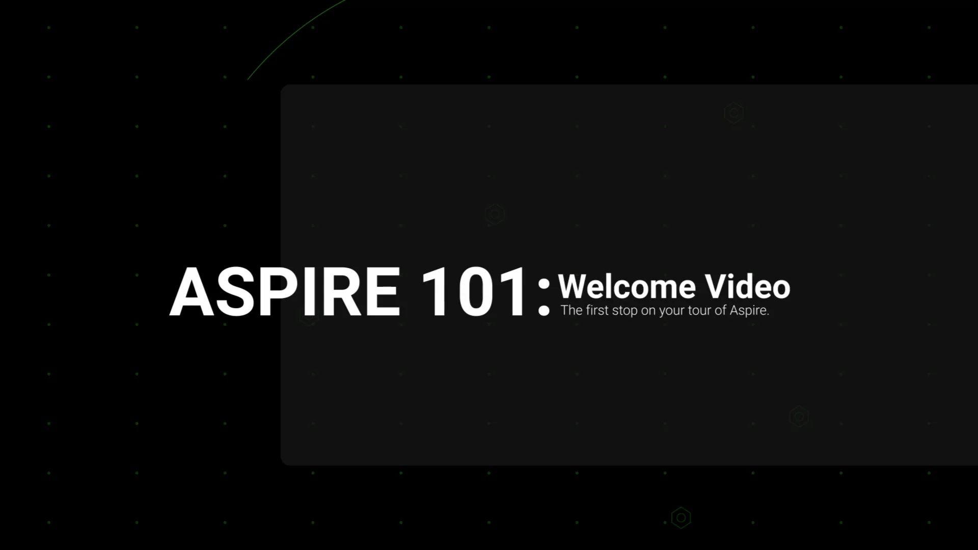 Aspire Login and Welcome Video Tutorial