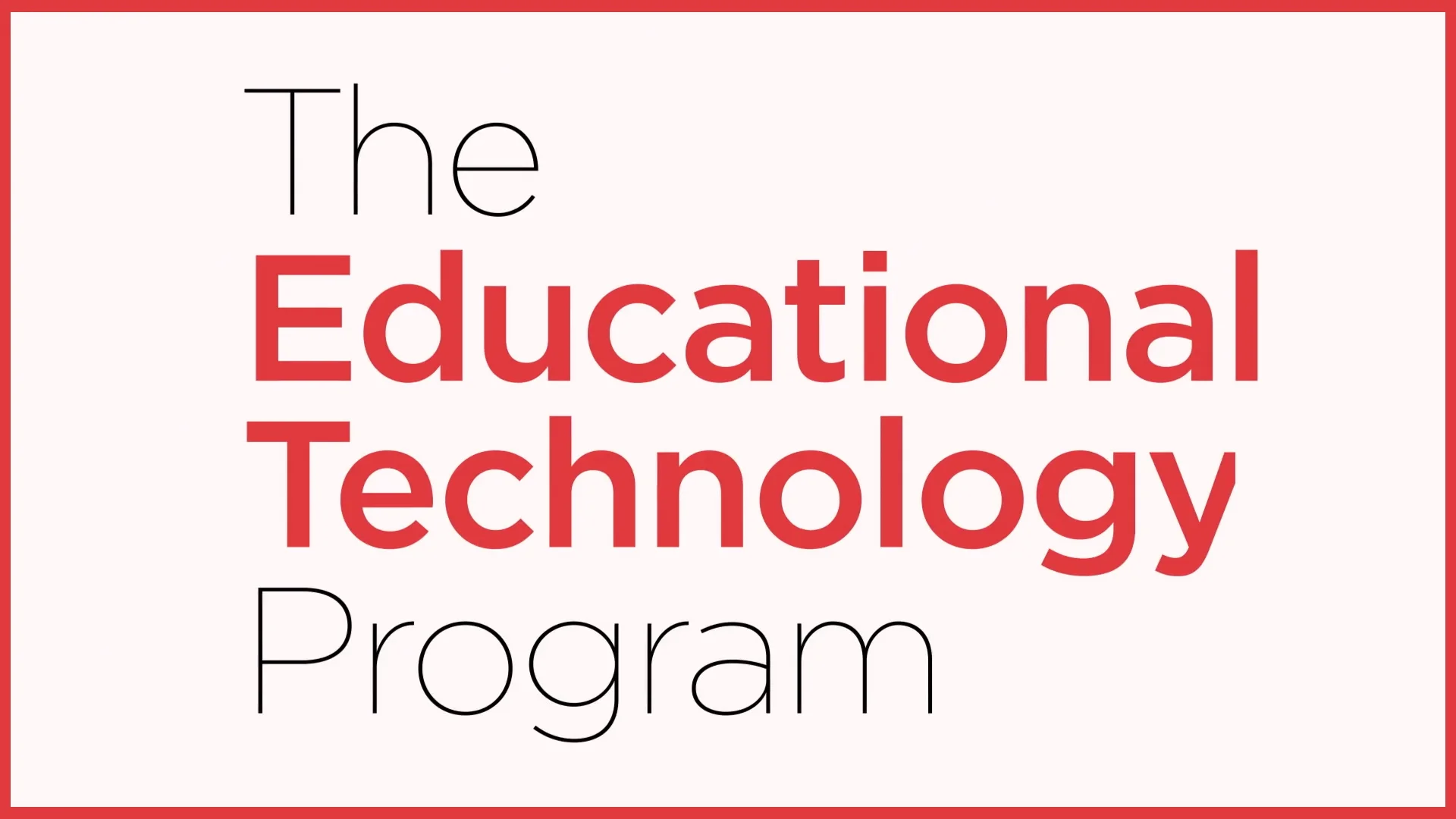 The Educational Technology Program at Fairfield University