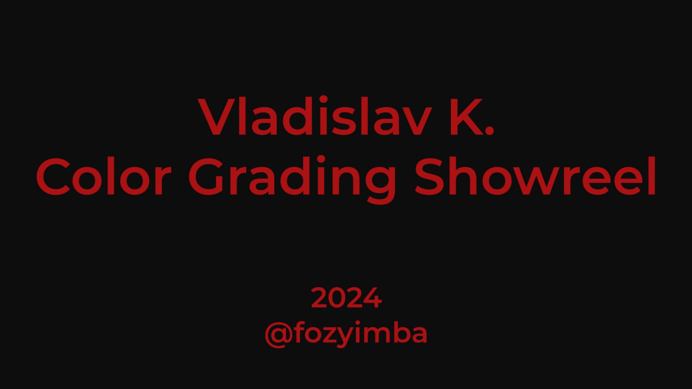 Color Grading Showreel | 2024