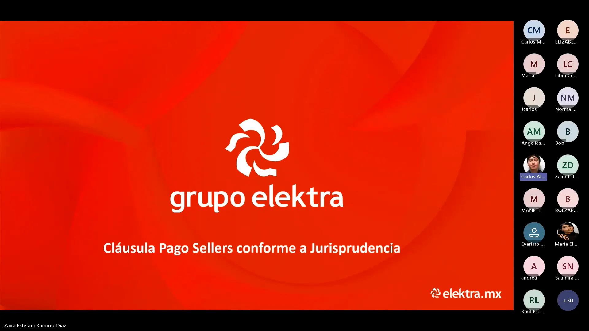 SESIÓN ENTENDIMIENTO ESQUEMA DE PAGOS ELEKTRA