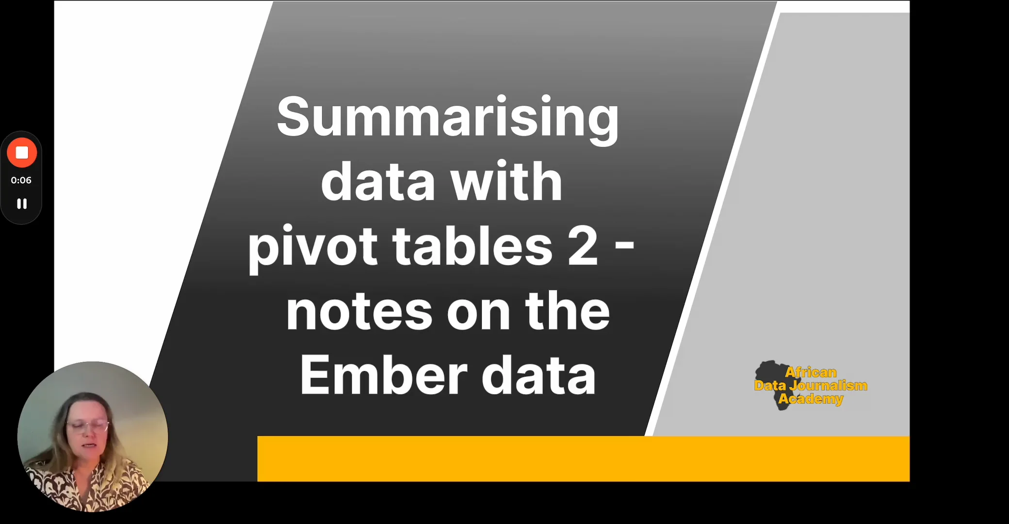Pivot table 2 - notes on the Ember data